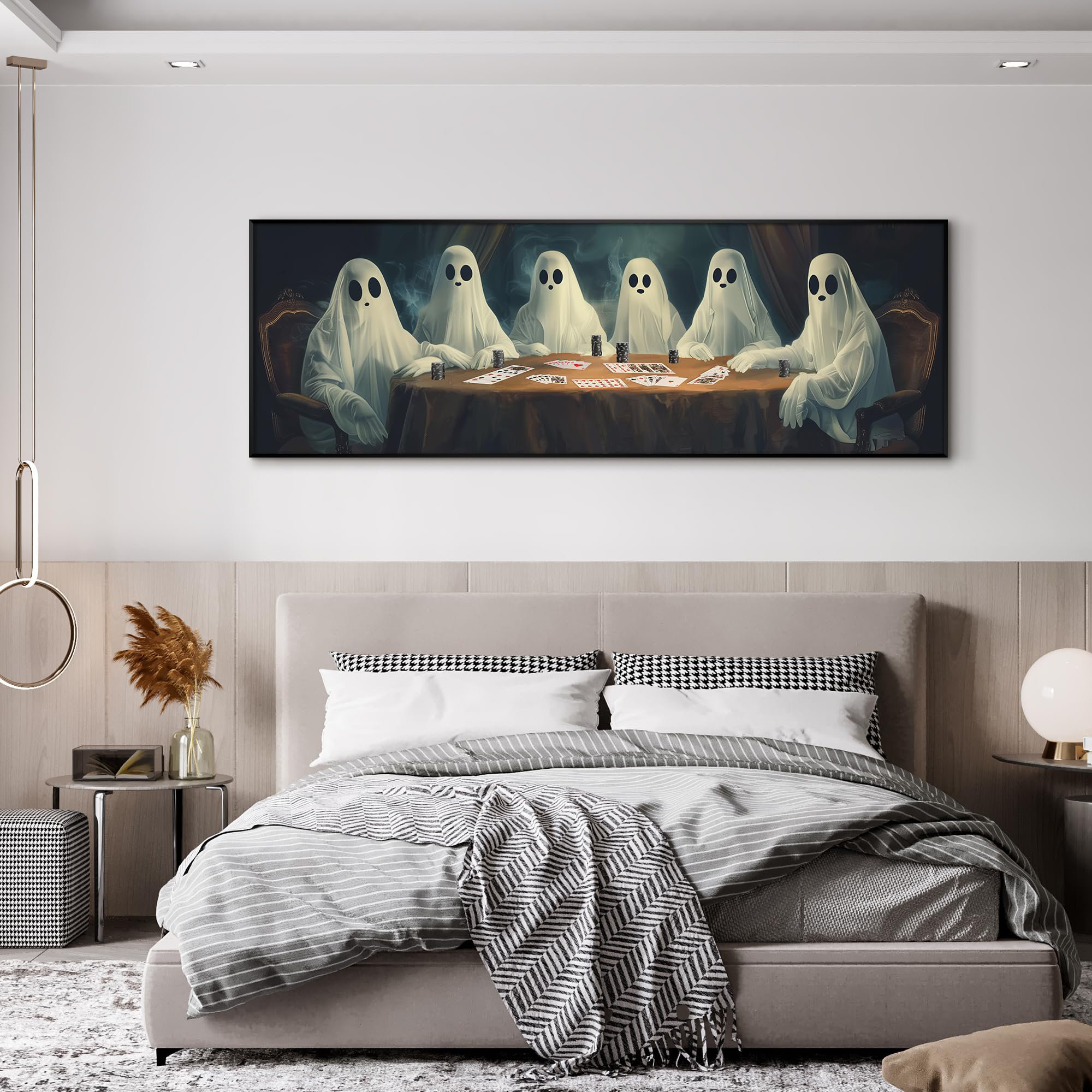 SIGNLEADER Extra Large Wall Art Fabric Print - Playful Ghosts Poker ...