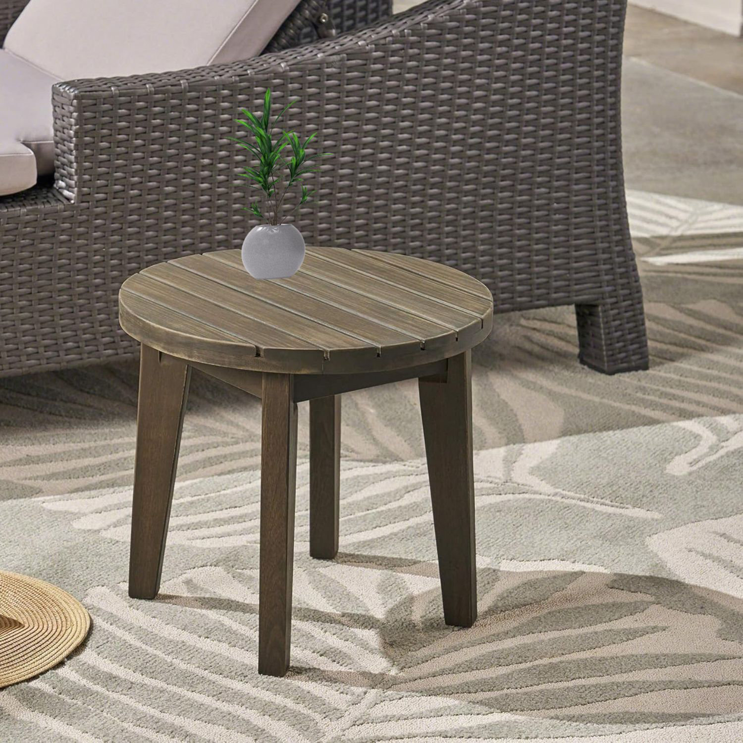 Gracie Oaks Table d'appoint d'extérieur ronde 15,75 po Akeeb - Wayfair ...