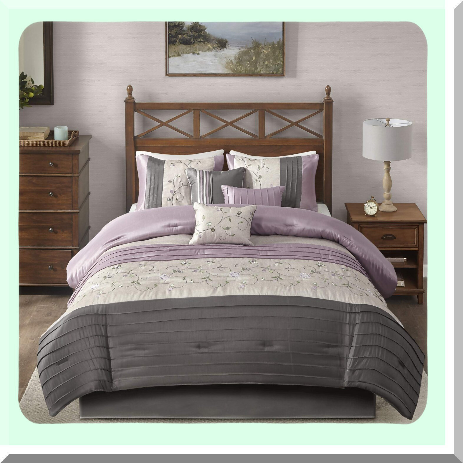 Red Barrel Studio® Floral Bliss Comforter Set - Queen Size 7 Piece ...