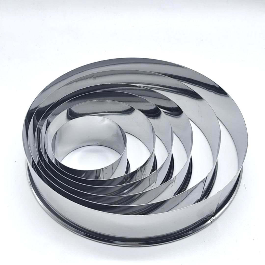 TUHOME FURNITURE LLC 6 Piece Round Cookie Cutter Set, Large Stainless ...