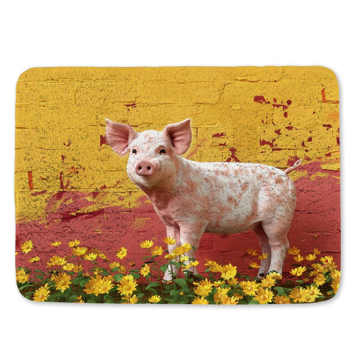 Bungalow Rose Farm animal Bath Mat Animals Bathroom Decor Cute piglet ...