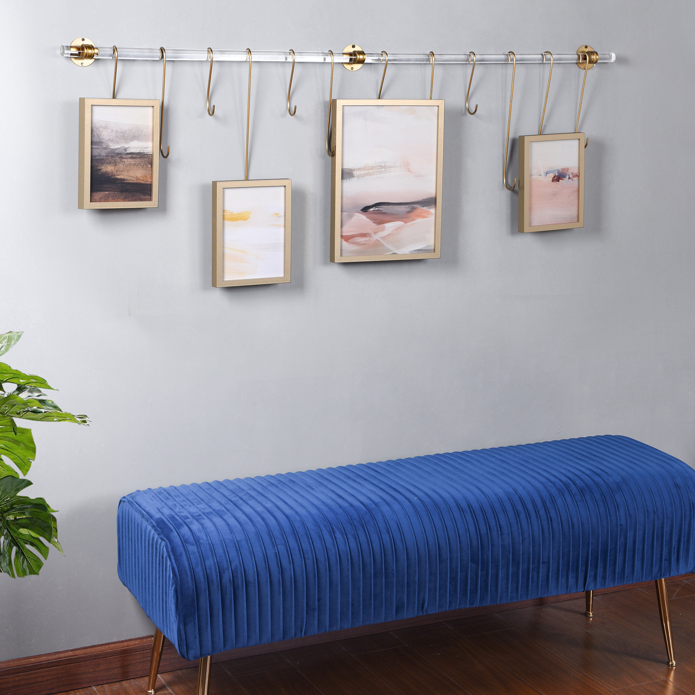 Everly Quinn Olallo 6 - Hook Wall Mounted Coat Rack in Gold/White ...