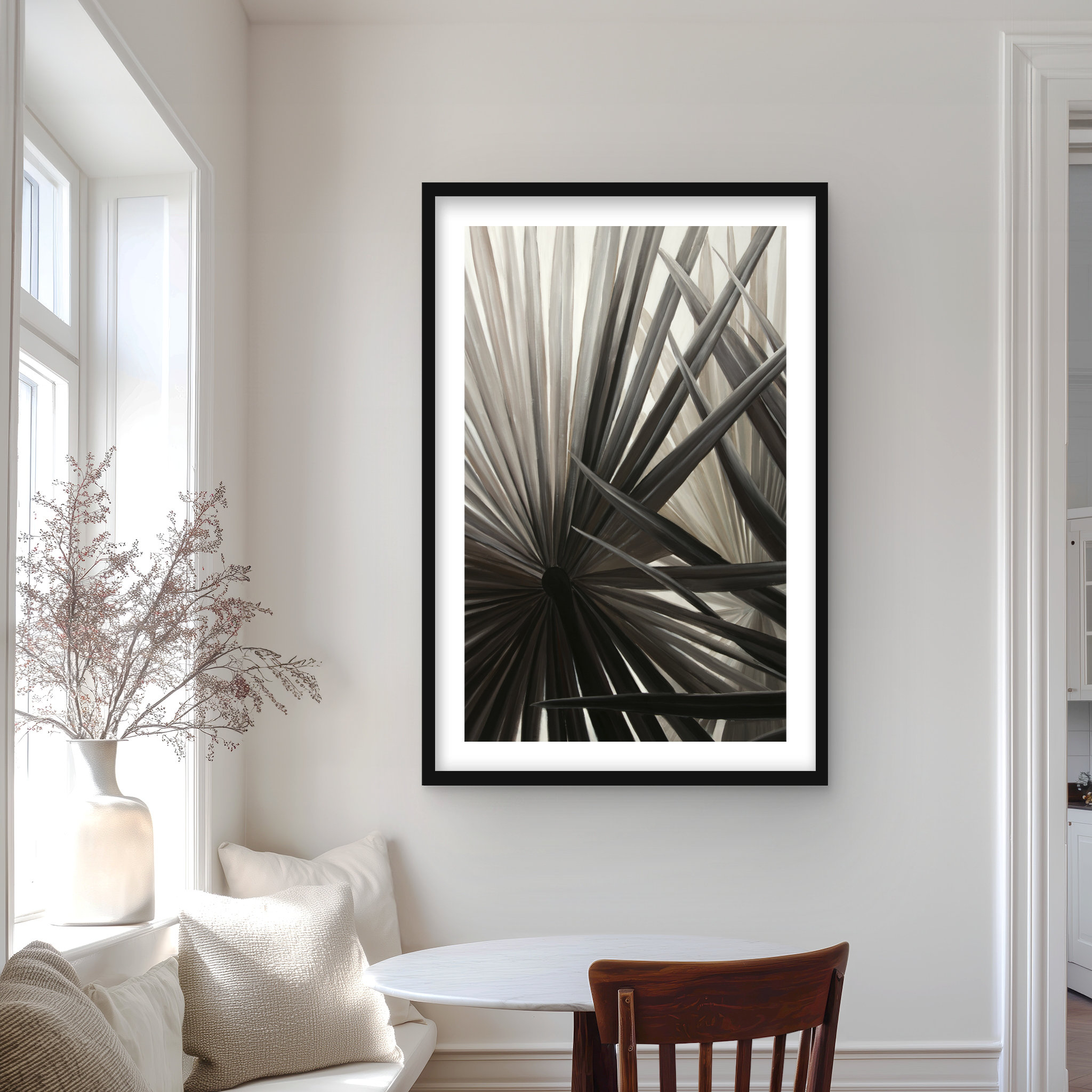 Lark Manor™ Grayscale Tropical Plants | Exotic Bathroom Framed Print ...