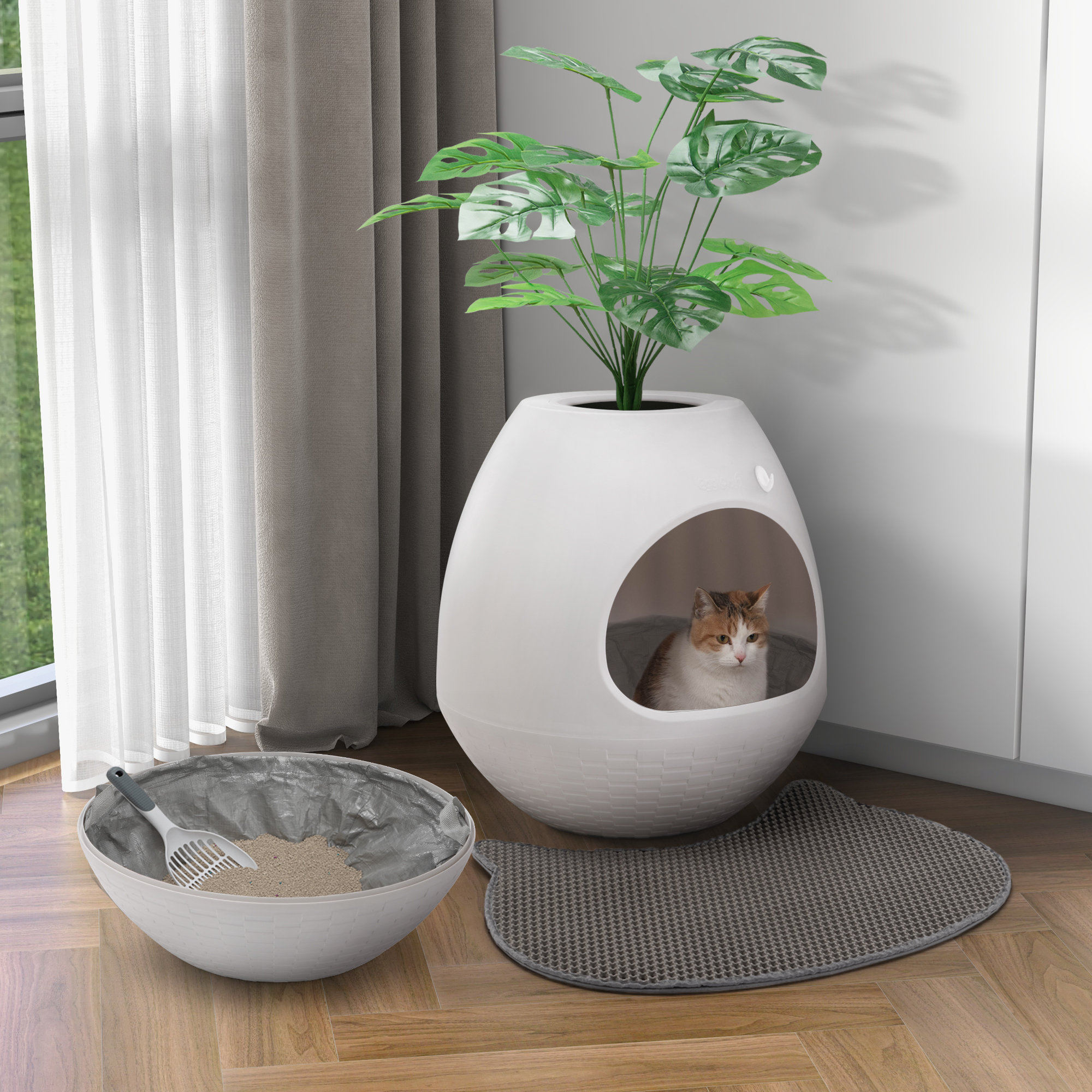 Tucker Murphy Pet™ Hidden Cat Litter Box Enclosure with Decorative ...