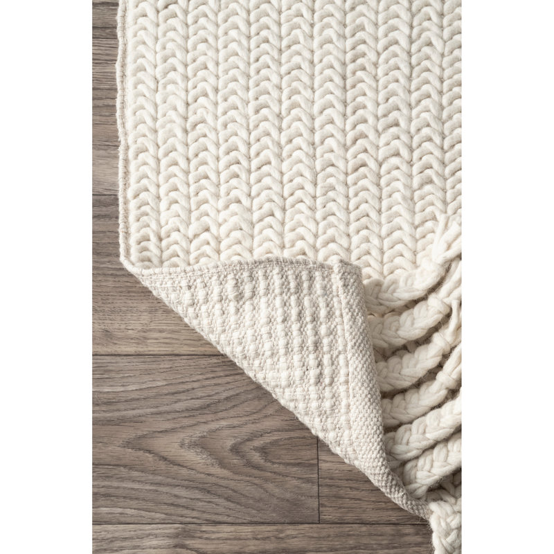 Gracie Oaks Sinclair Handmade Flatweave Wool Off White Rug & Reviews ...