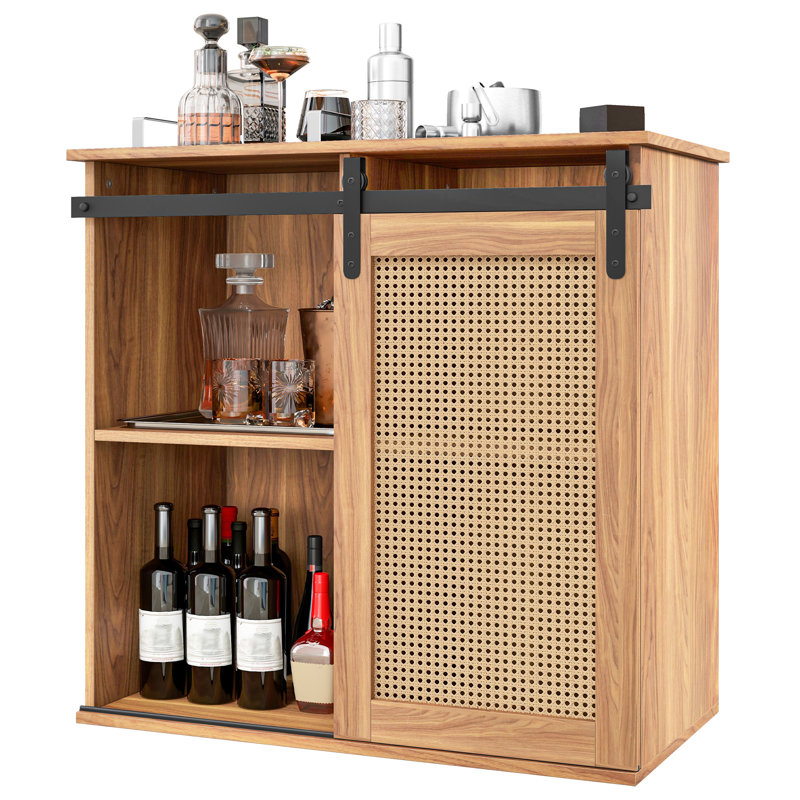 Bayou Breeze Carsandra Wood Bar Cabinet With Storage For 101 Can Mini ...