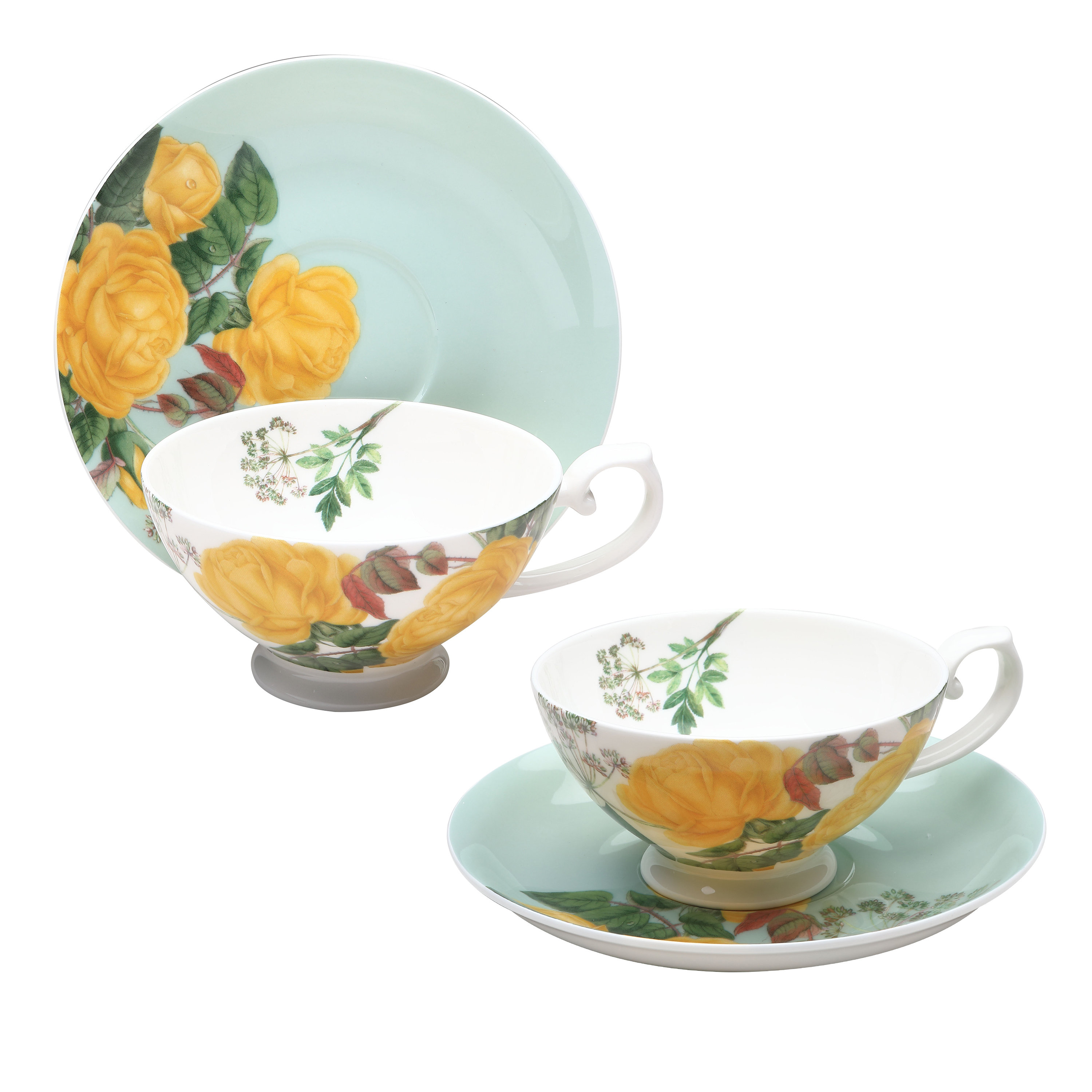 Grace's Tea Ware 2 Piece Bone China Teacup & Saucer Set | Wayfair