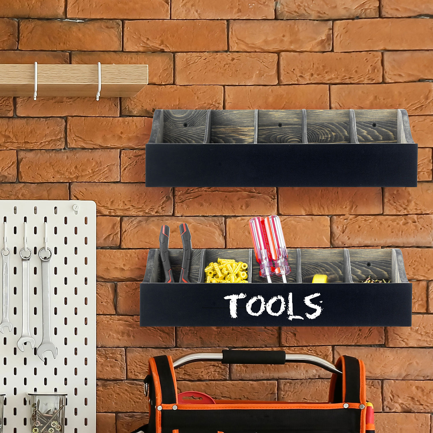 Millwood Pines 5 Slot Solid Wood Tool Holder | Wayfair