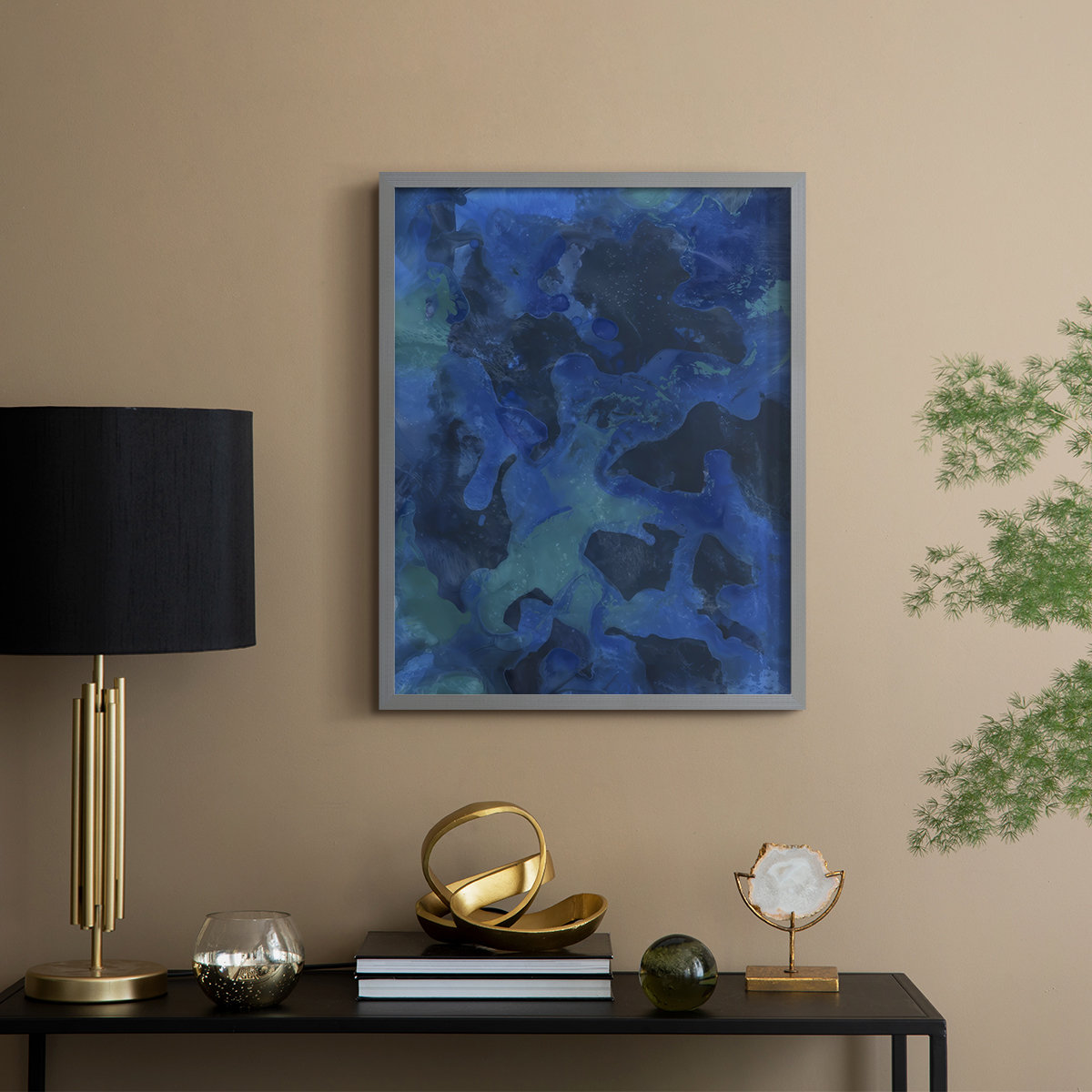 Ivy Bronx Cobalt Galaxy I Framed Print - Solid Wood | Wayfair