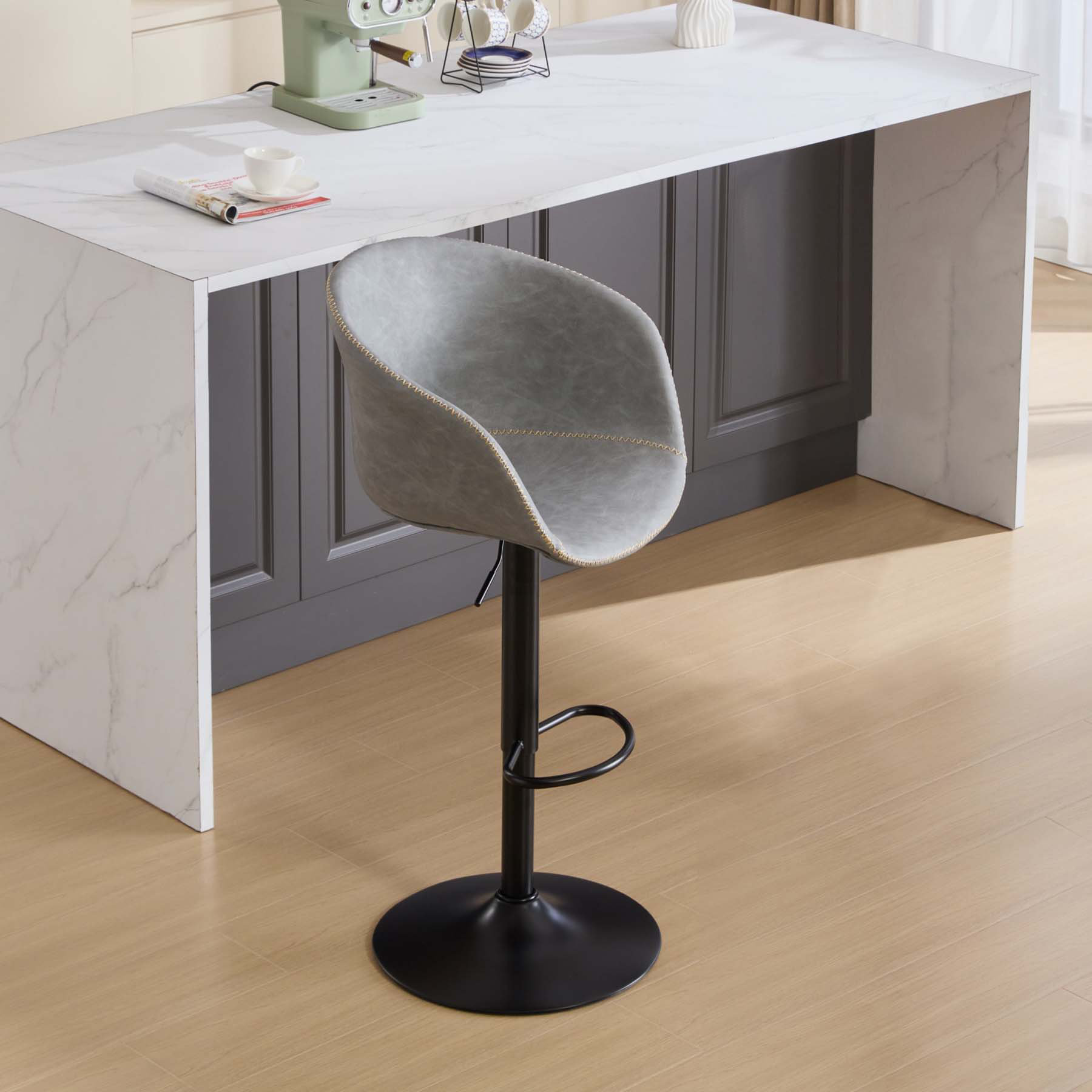 Ivy Bronx Ergonomic Bar Stools with 360° Swivel and Adjustable Height ...