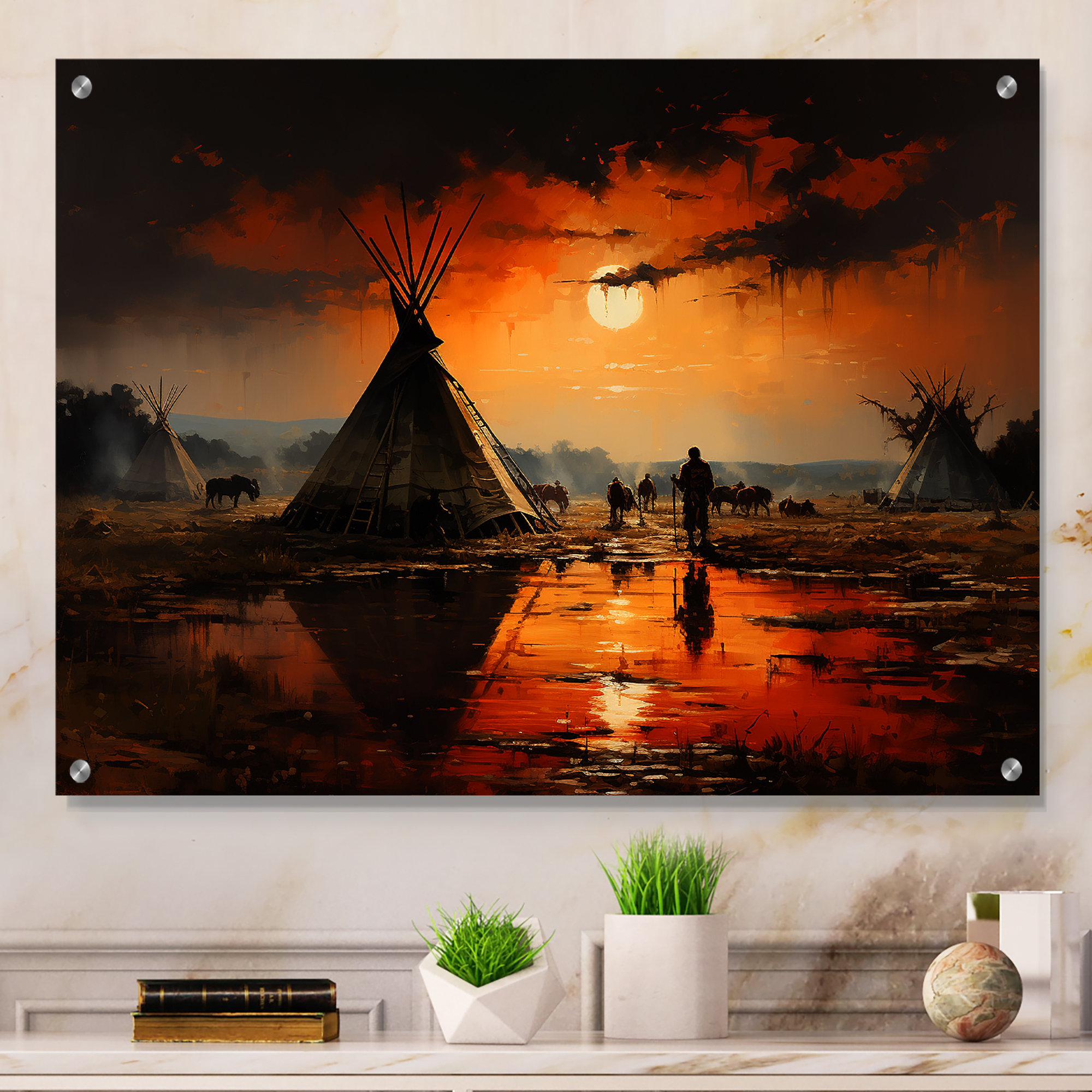 Union Rustic Orange Native Tipi Embracing Tradition II - Native ...