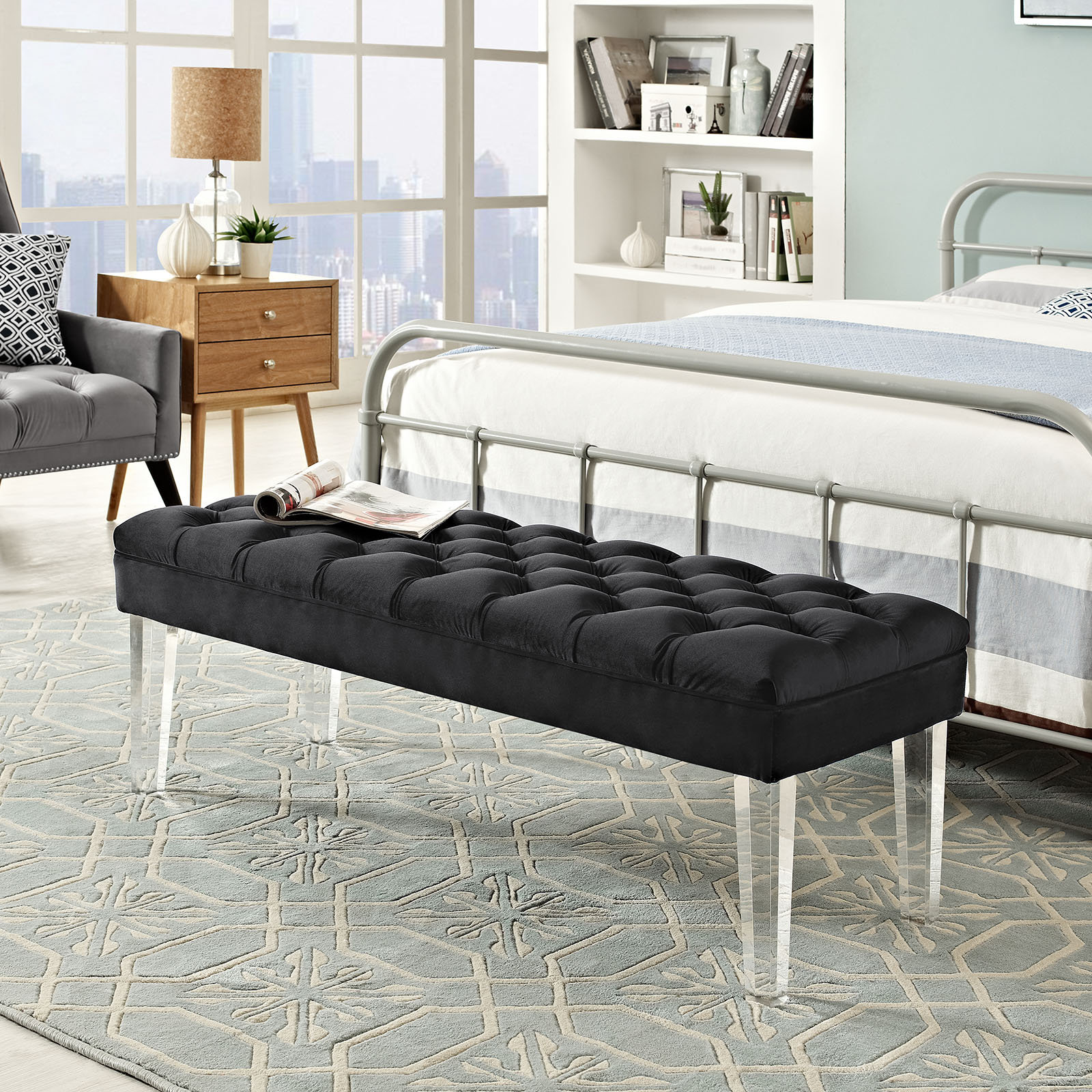 Mercer41 Valet Tufted Velvet Bench & Reviews | Wayfair