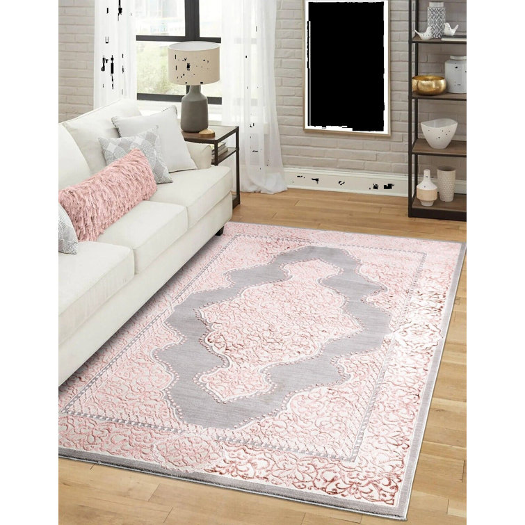 Latitude Vive Brecklin Abstract Machine Woven Pink Area Rug | Wayfair.co.uk