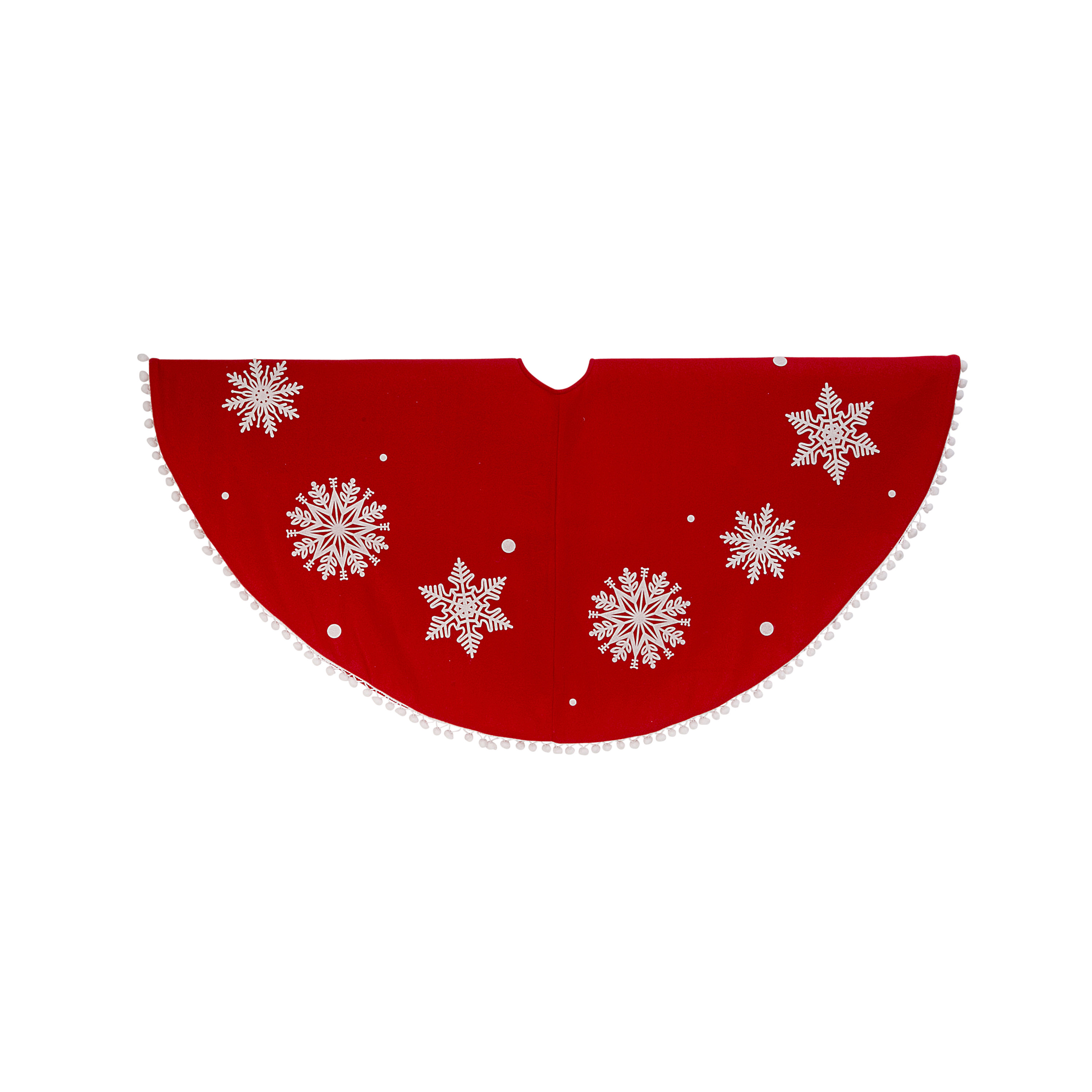 Gerson International 48 In. Red Velvet Tree Skirt With White Snowflakes ...