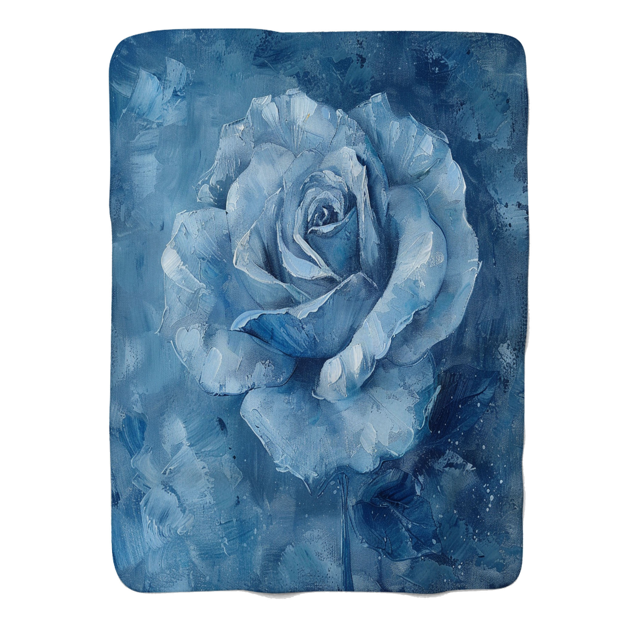 MentionedYou Gentle Blue Roses - 1 Piece Premium Sherpa Blanket | Wayfair