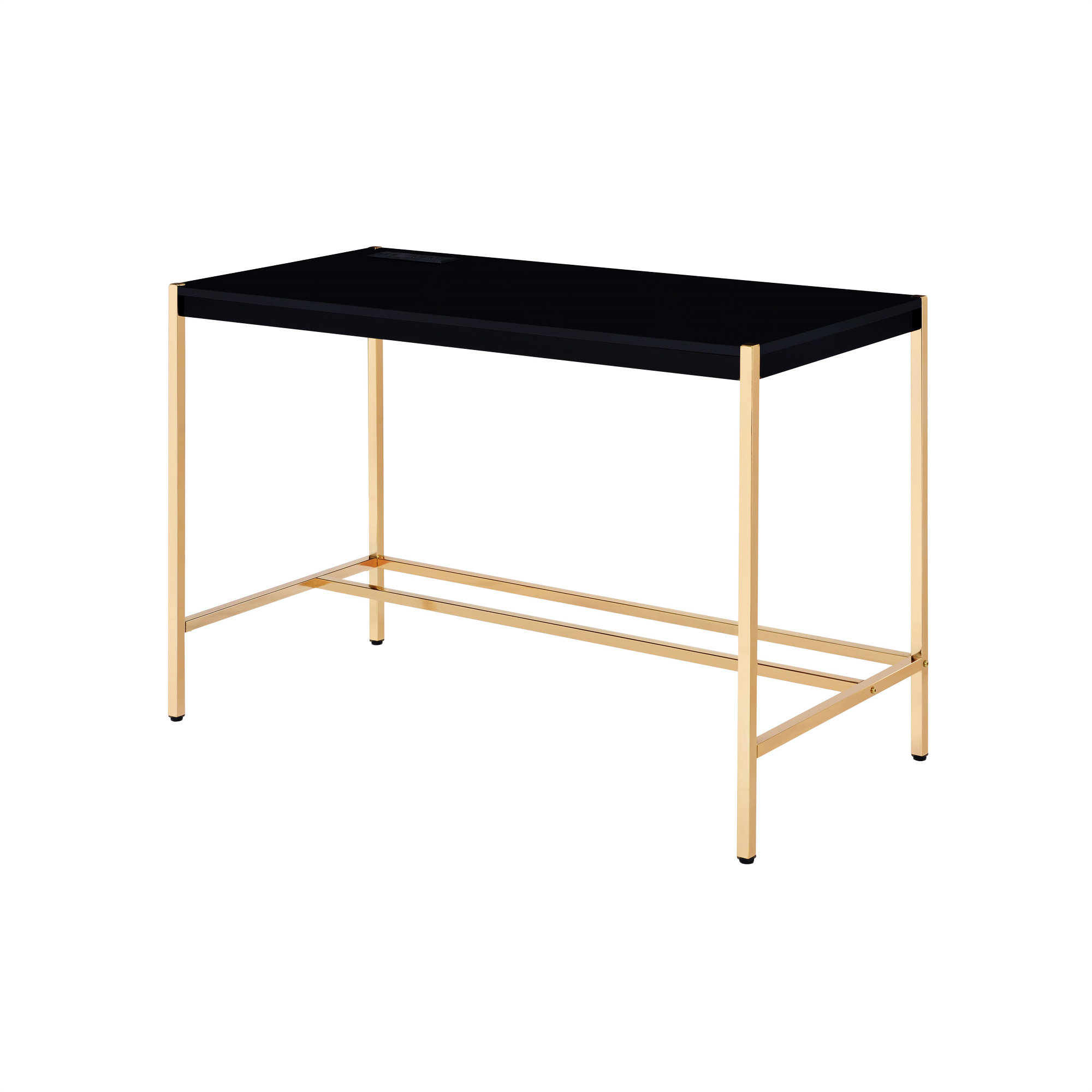 Mercer41 Gold Writing Desk With Usb Ports | Wayfair