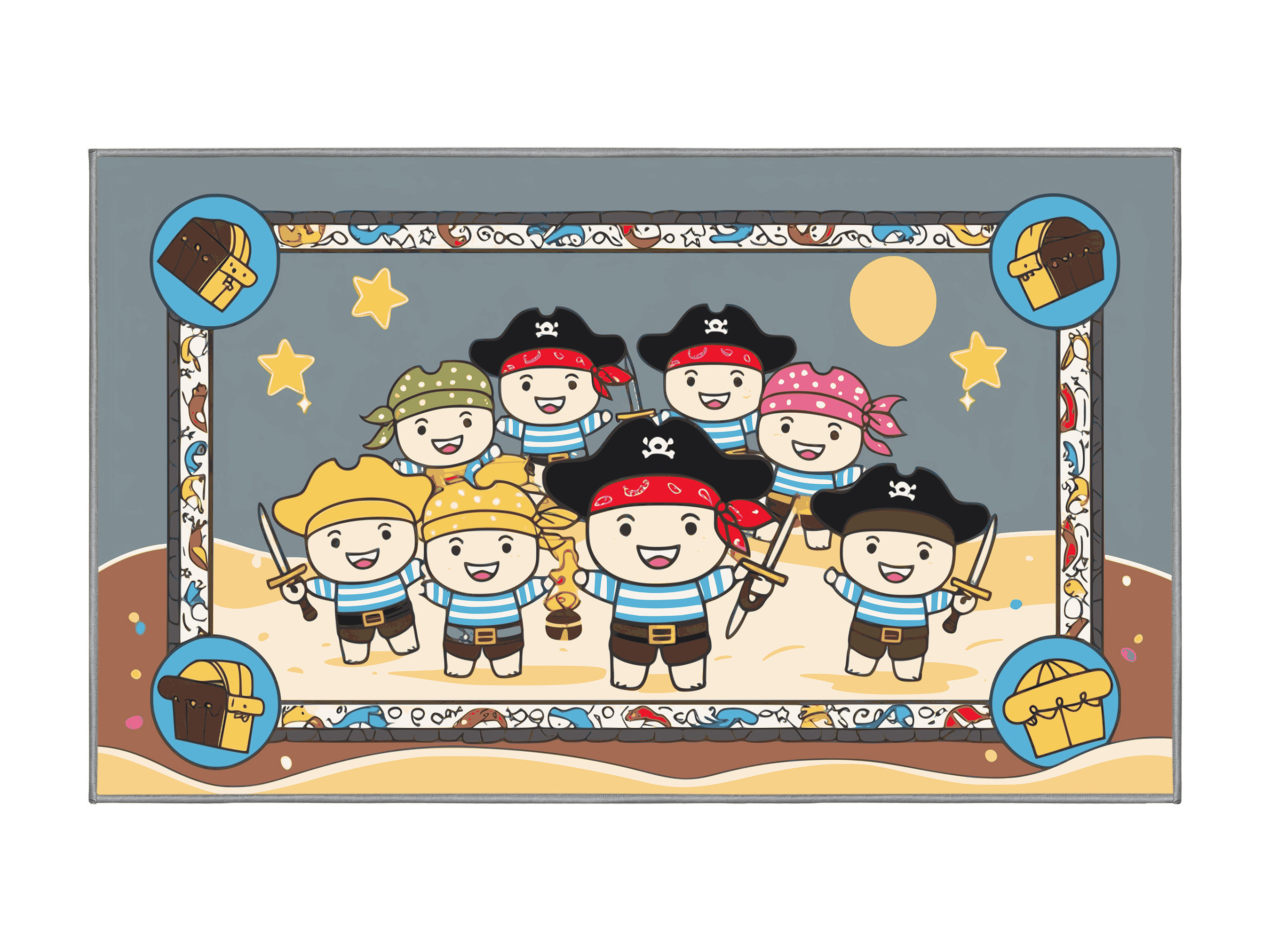 Sunside Sails Pirates Ocean Kids Rug | Wayfair