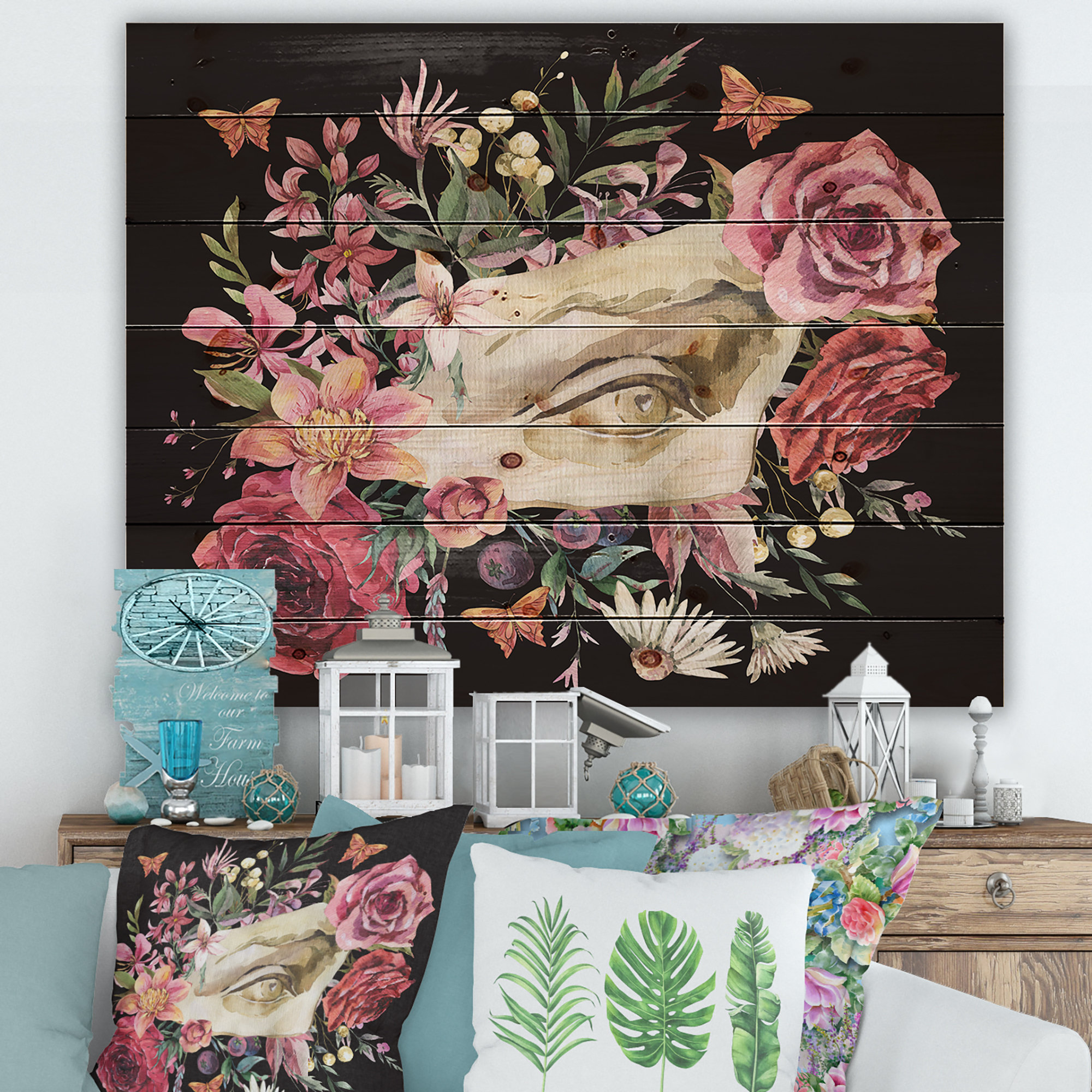 East Urban Home Greek Sculpture David Eye With Dried Wildflowers ...