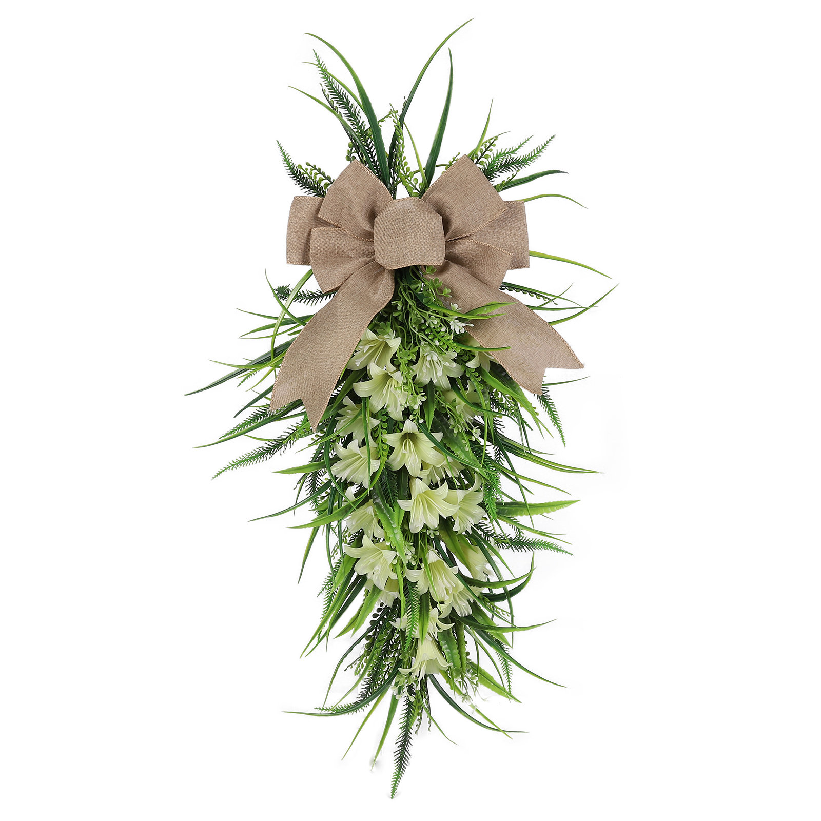 ESHOO , Green Fall Teardrop Swags Sunflower Christmas Swags Artificial ...