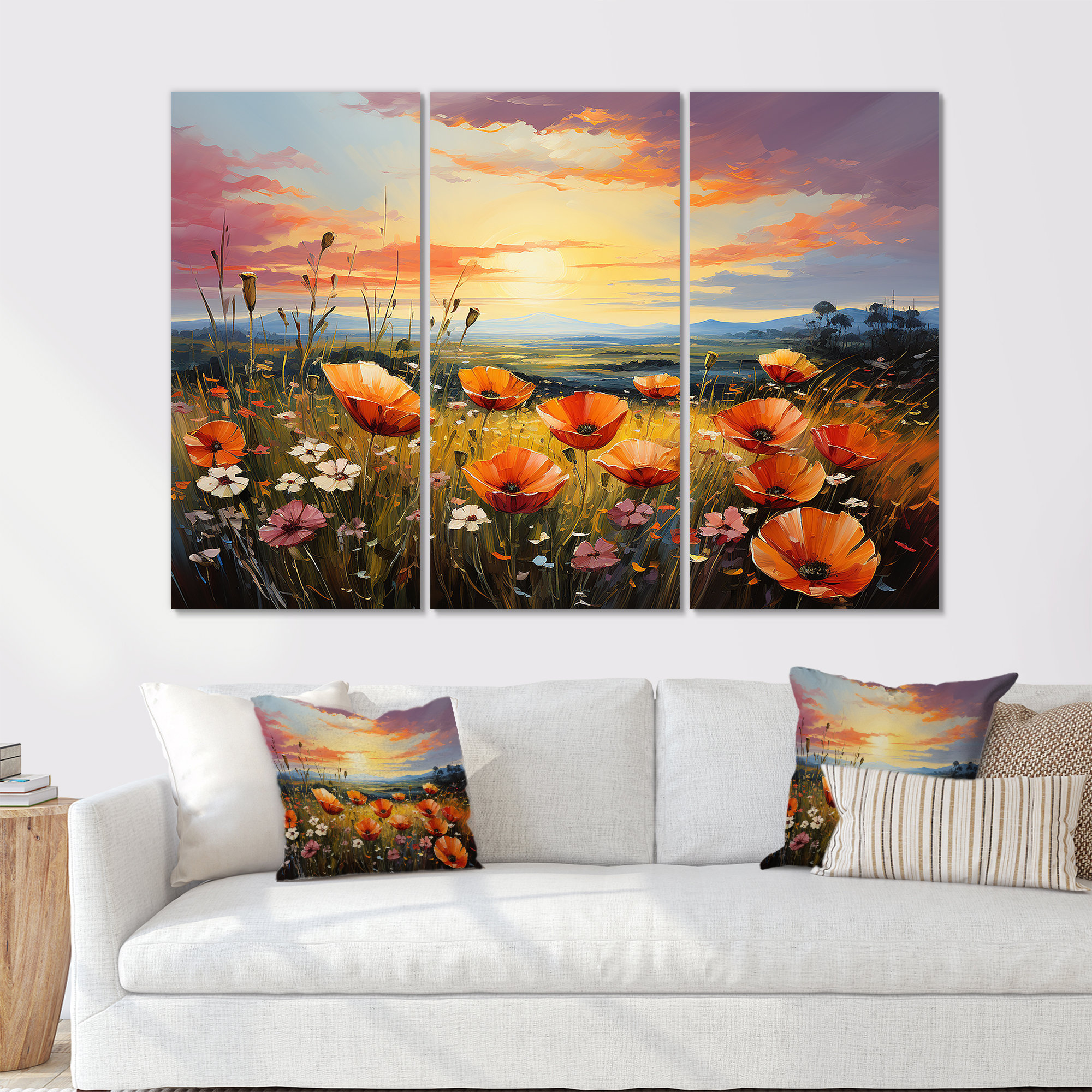 Red Barrel Studio® Tangerine Tango Field Of Blooms Flowers I - Flower ...