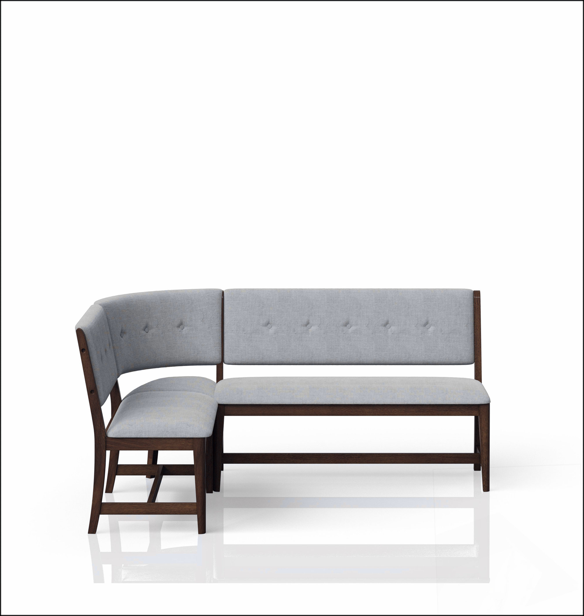 Corrigan Studio Curved Dining Bench Mid-Century Modern Upholstered ...