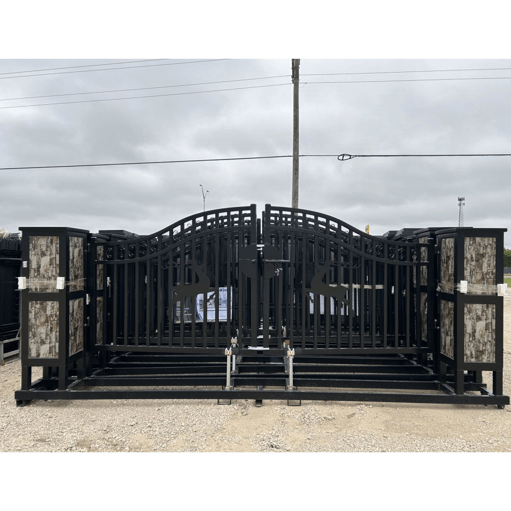 CHERY INDUSTRIAL.COM 20ft Wrought Steel Garden Driveway Gate with Post ...