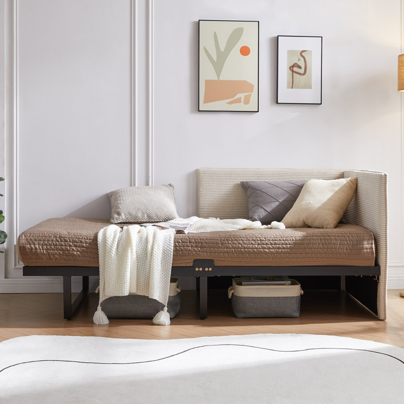 Latitude Run® Abdiqani Upholstered Daybed Contemporary Corduroy Accent ...