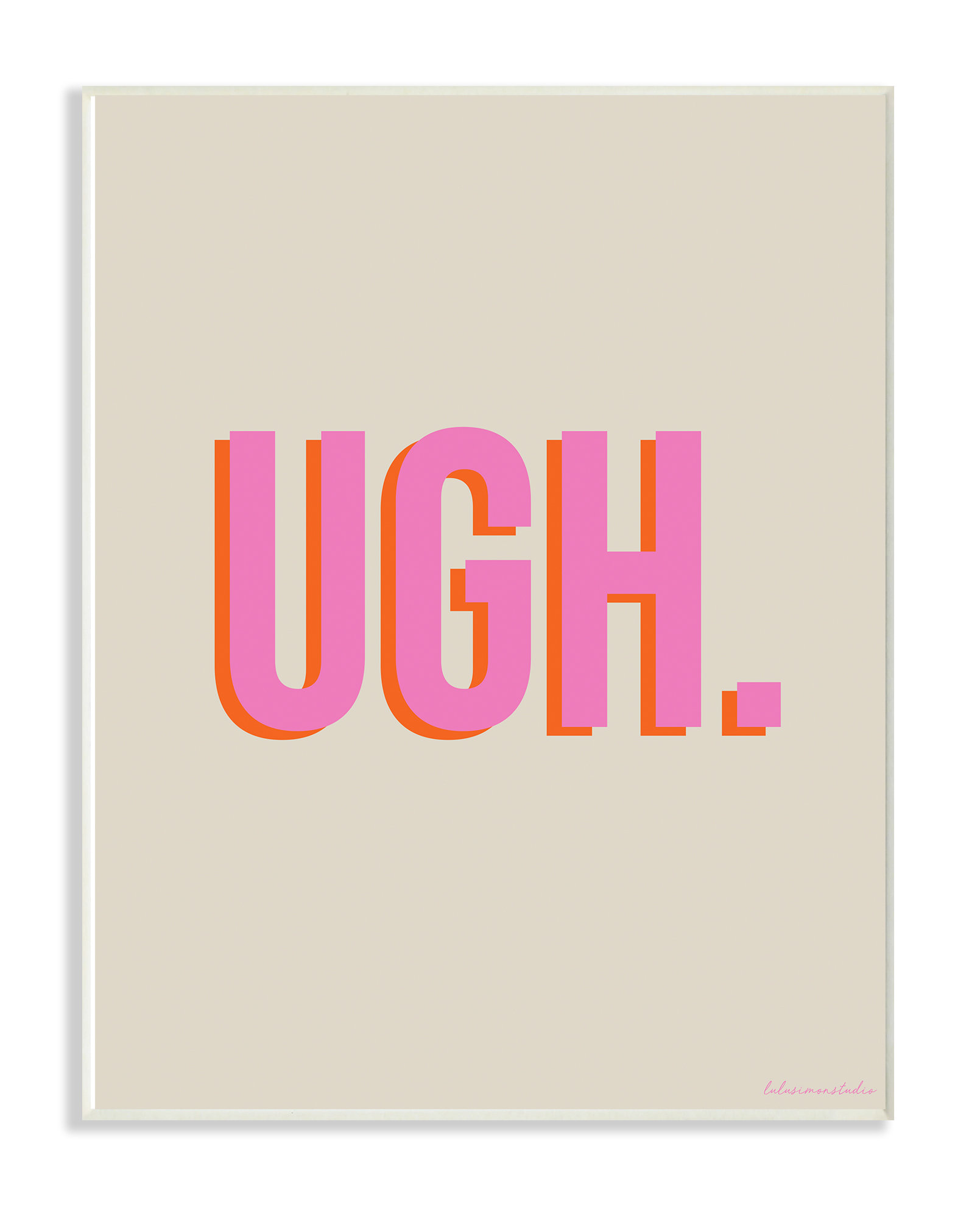 Ebern Designs Neon Pink Red and Grey UGH Canvas Wall Art by House of ...