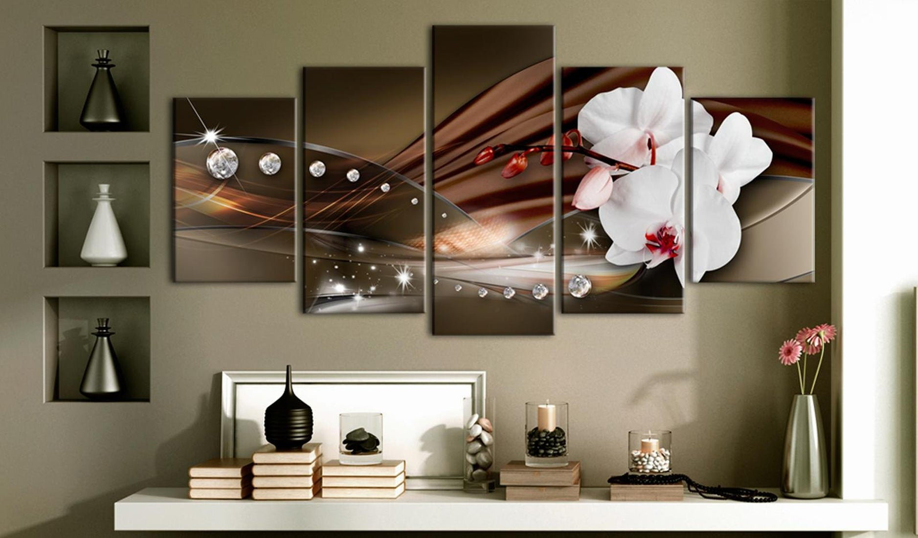 Brayden Studio® Diamond Glimmer On Canvas 5 Pieces Print | Wayfair