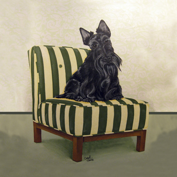 Rosalind Wheeler Scottie On Stripes by Carol Dillon - Wrapped Canvas ...