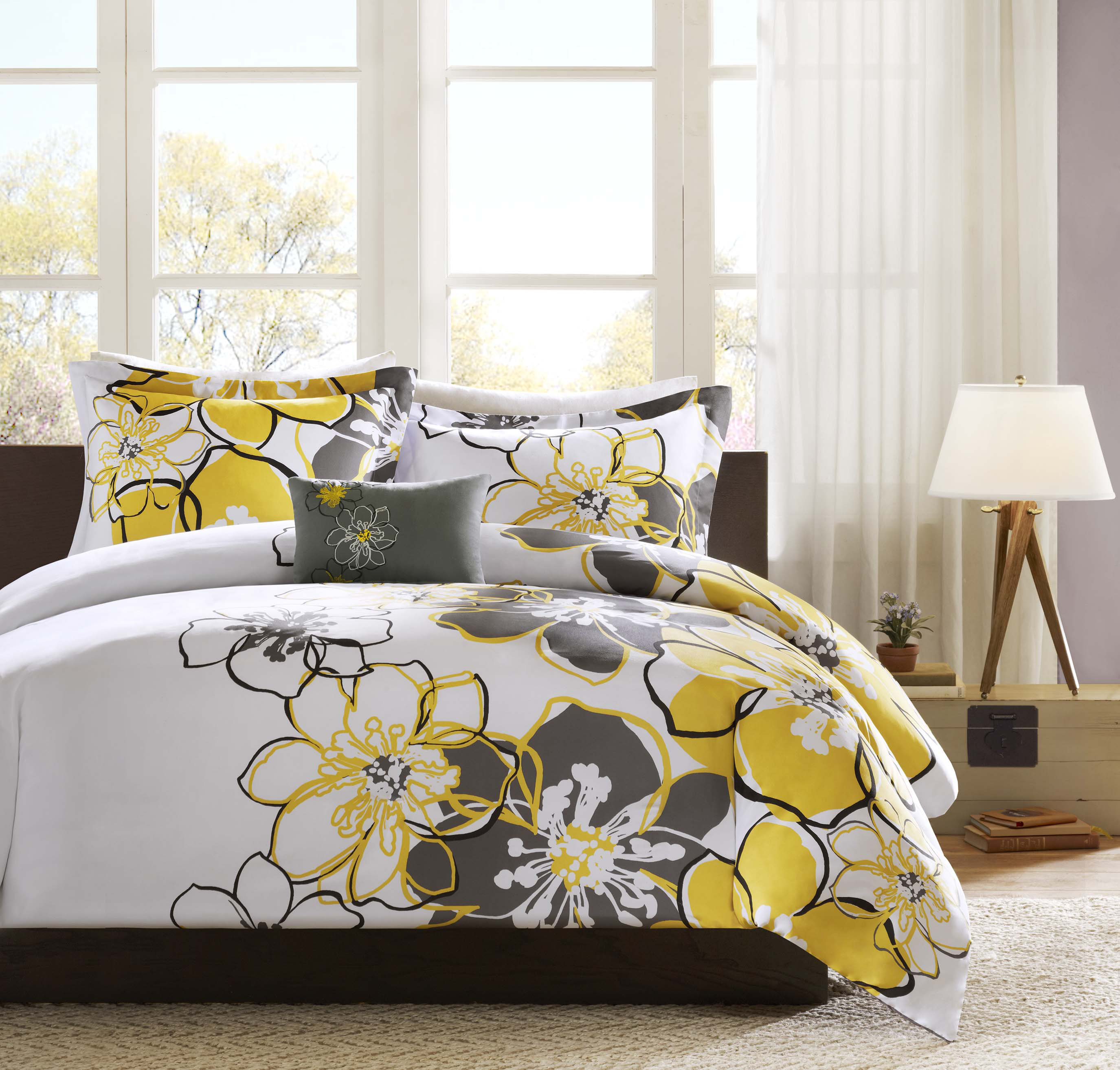 Mi Zone Allison Floral Duvet Cover Set With Throw Pillow And Reviews