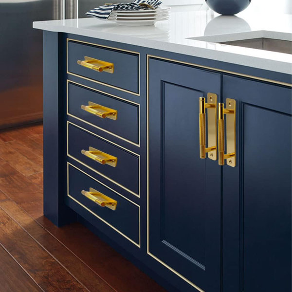 ERTCHUE RIED Self-Adhesive Gold Barrel Cabinet Handles, 5-Inch, 12-Pack ...