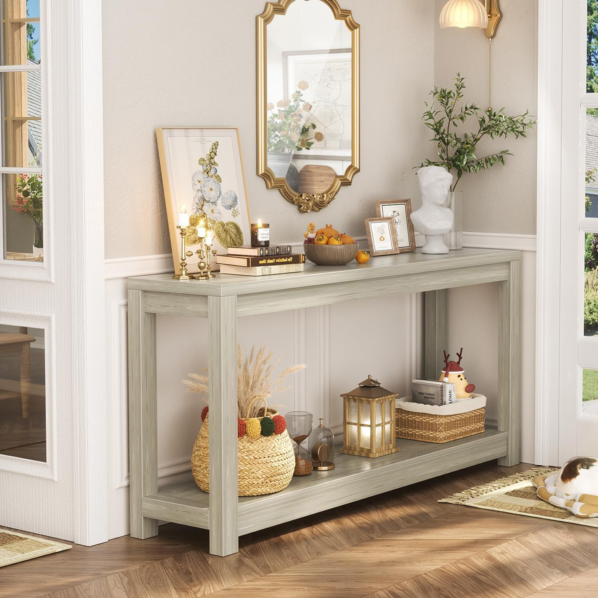 Latitude Run® 47" Farmhouse Wood Entryway Table | Wayfair