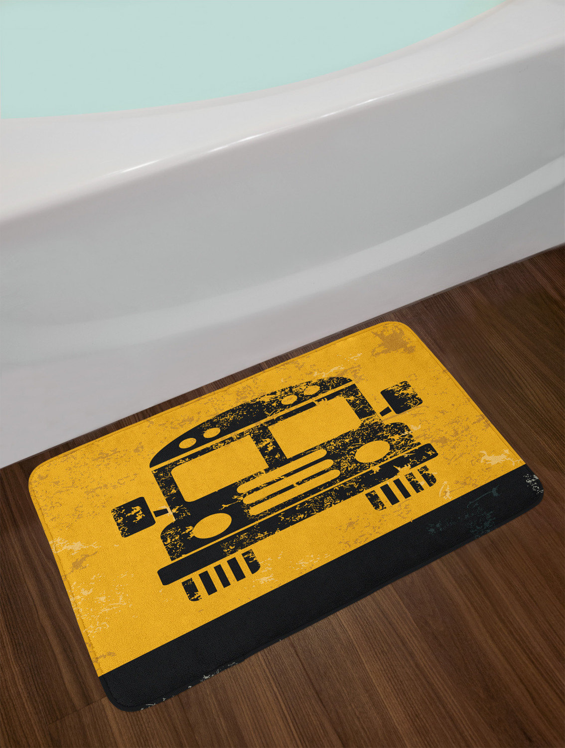 East Urban Home School Bus Bath Rug | Wayfair