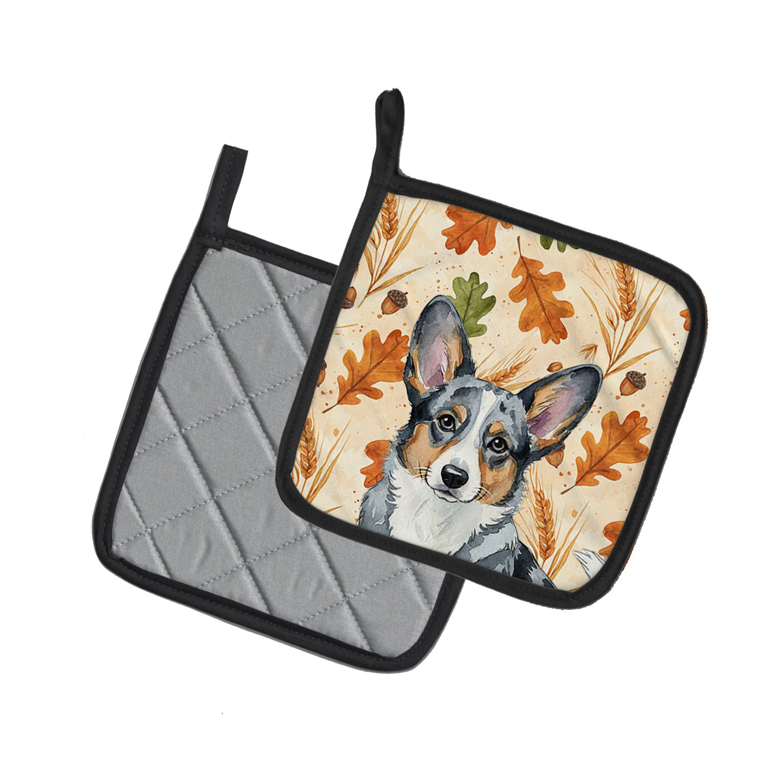 Caroline's Treasures Blue Merle Cardigan Welsh Corgi Heirloom Fall Pair ...