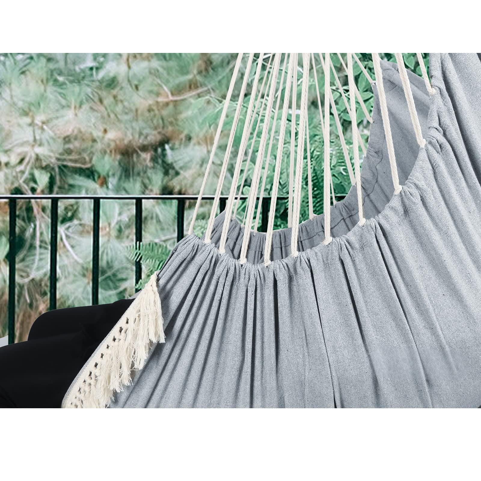 Arlmont & Co. Hammock Chair Hanging Swing Max 500 Lbs 2 Cushions ...