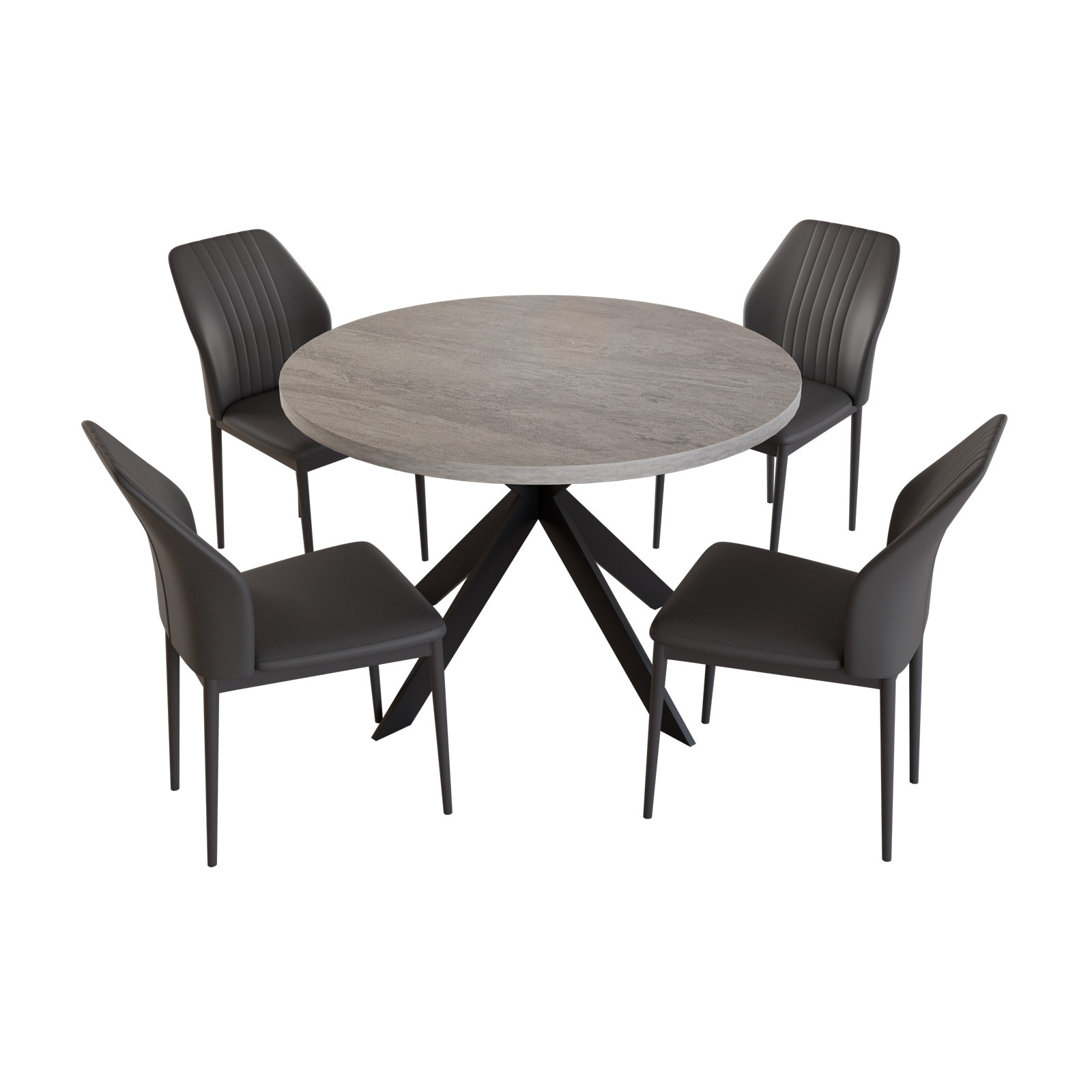 Latitude Run® 45.67'' Round Dining Table Set, Mid Century Modern Round ...