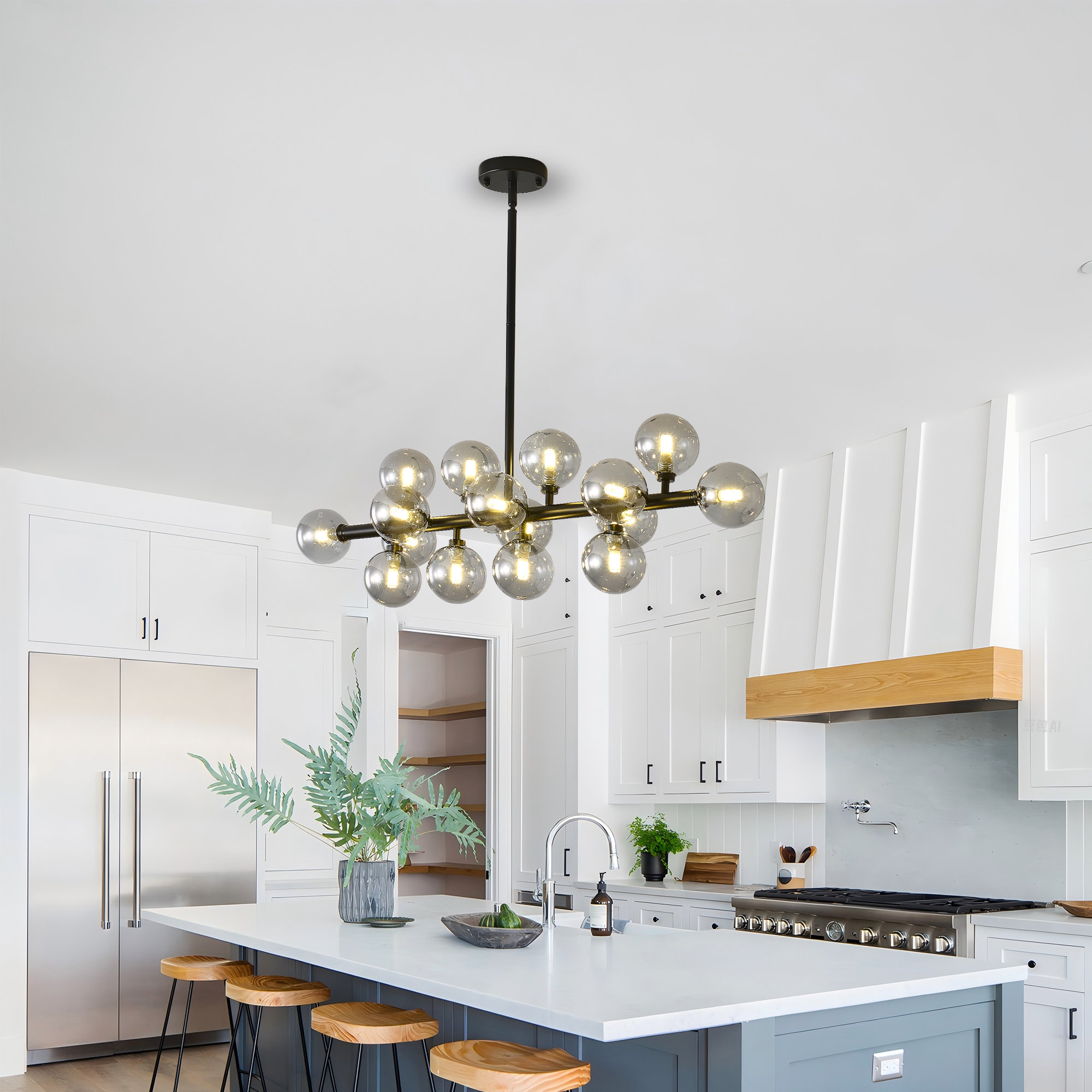 George Oliver Modern Linear Chandeliers 16 Lights Pendant Light ...