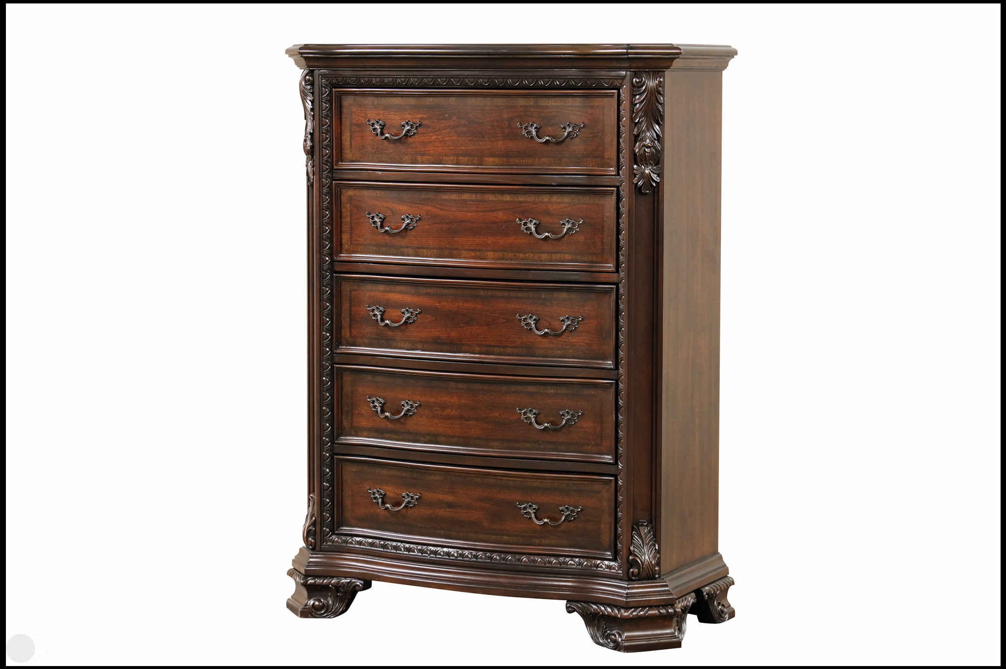 Astoria Grand Traditional Style 5-Drawer Chest With Metal Pulls And ...