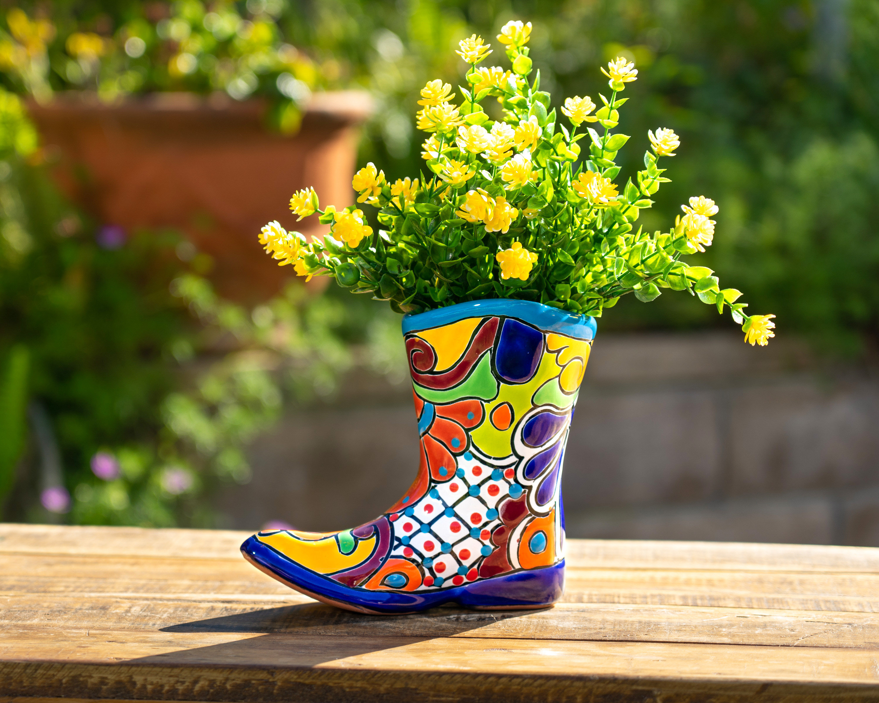 Bungalow Rose Handmade Mexican Talavera Pottery Ceramic Small Cowboy ...