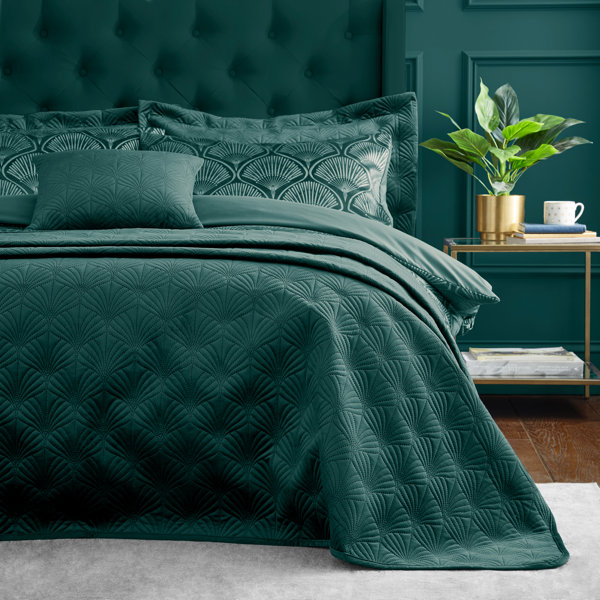 Catherine Lansfield Art Deco Pearl Quilted Quilted Bedspread | Wayfair ...