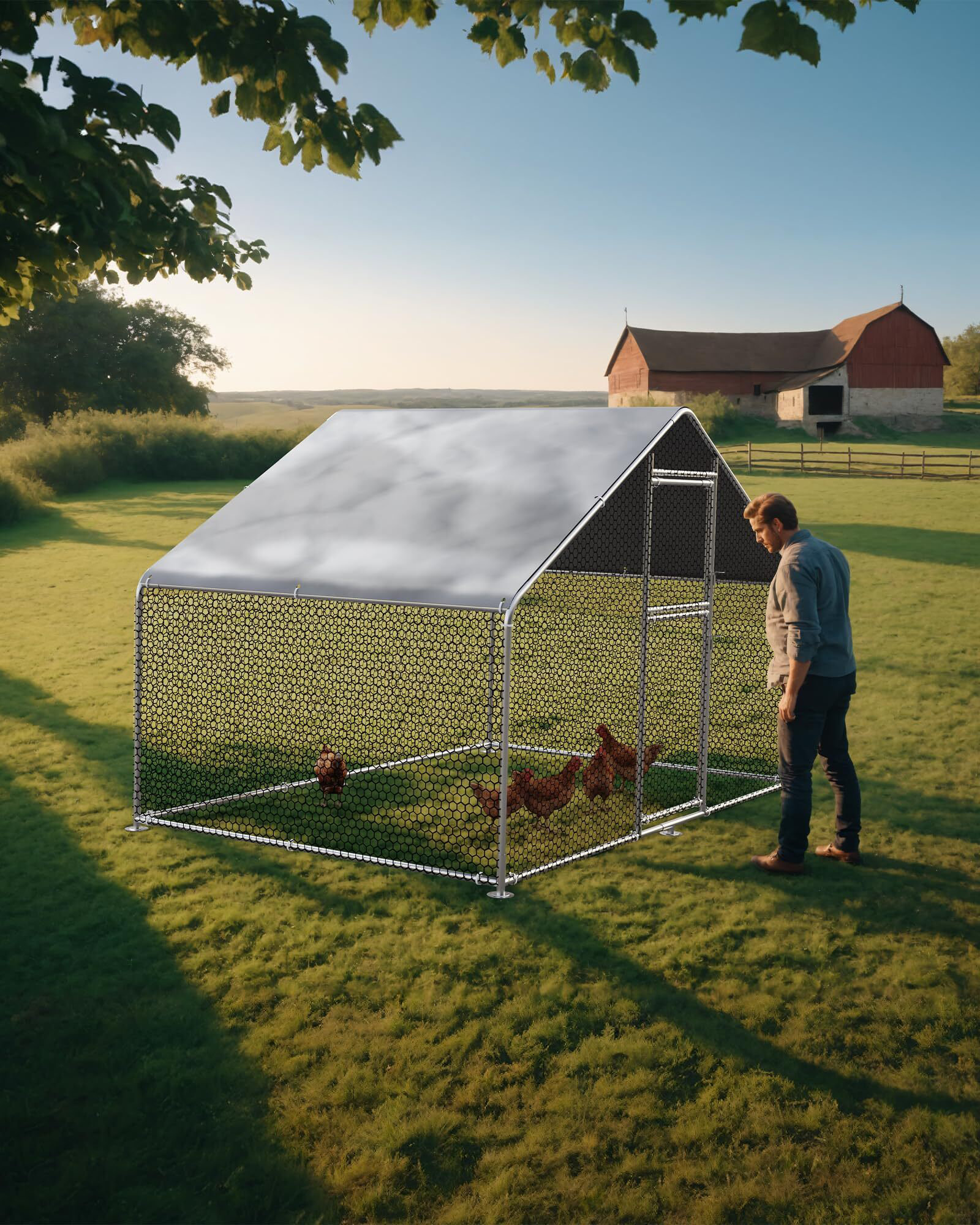 Tucker Murphy Pet™ Large Metal Chicken Coop, 9.8 X 6.6 X 6.4 Ft Chicken ...