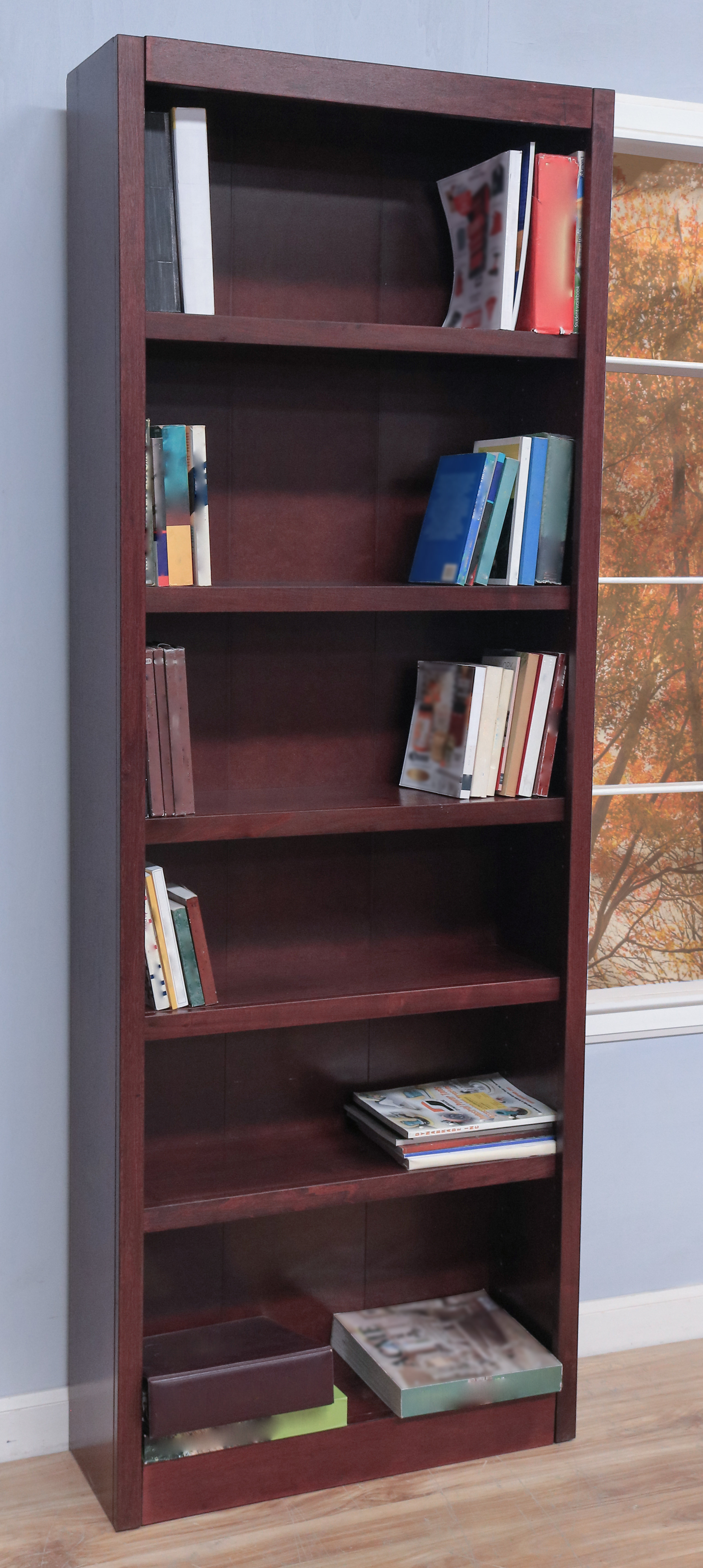 Red Barrel Studio® Port City 6 Shelf Solid Wood Veneer Bookcase, 84 ...
