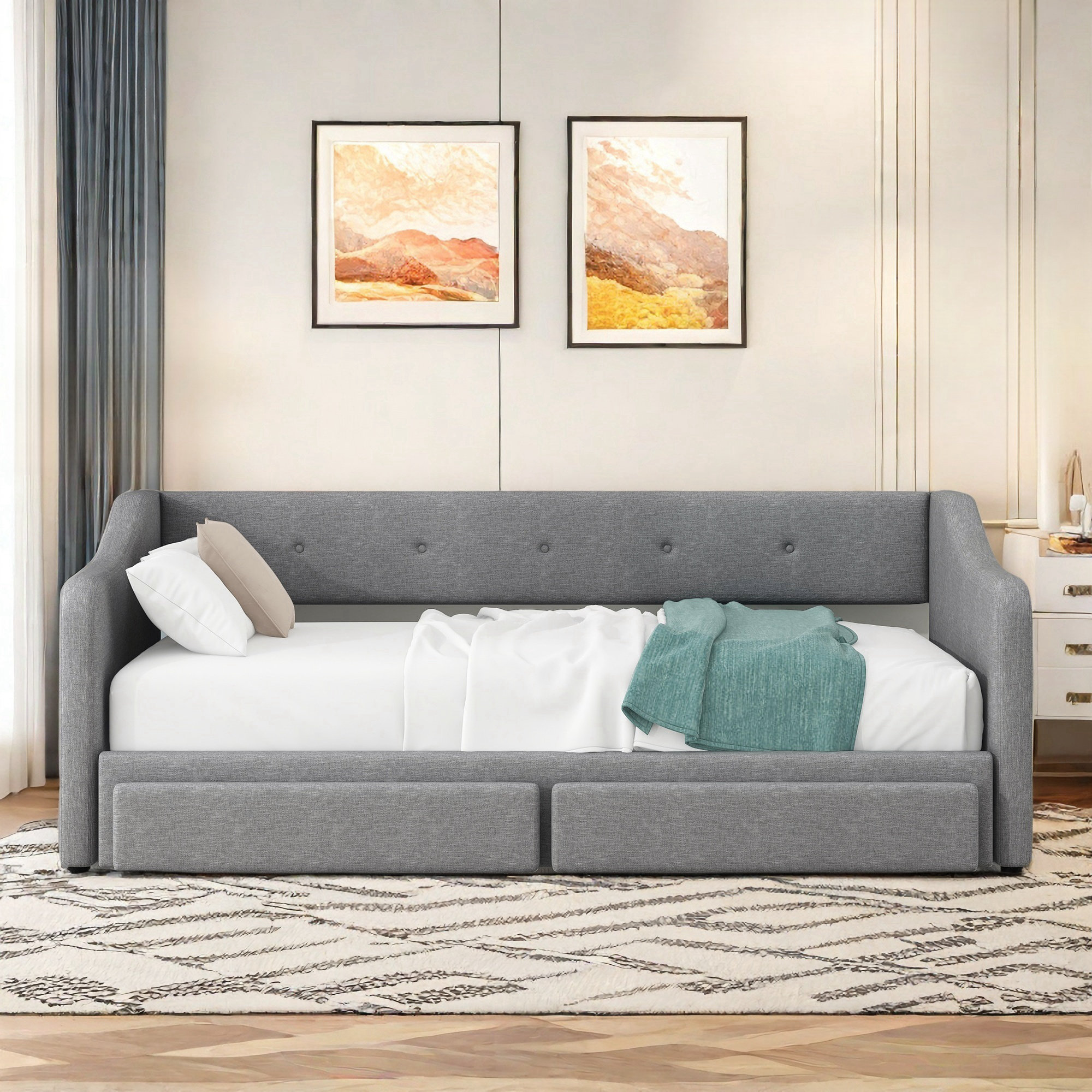 Red Barrel Studio® Twin Xl To King Size Jahmiere Daybed With Two ...