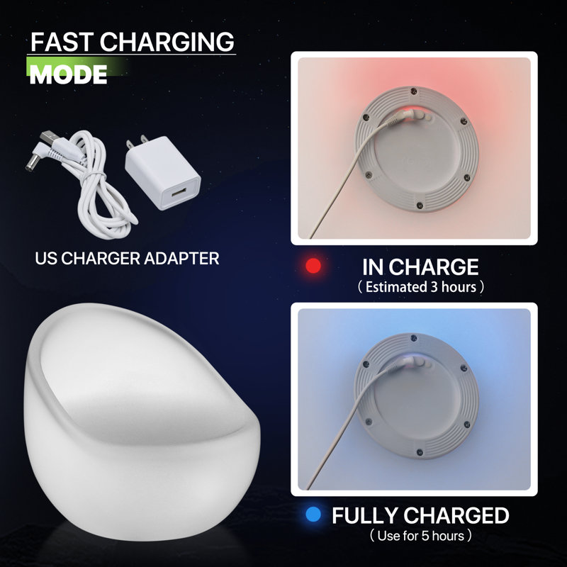 Orren Ellis Acord Egg Shape LED Light Up Chair Modern Lighting Seat RGB ...