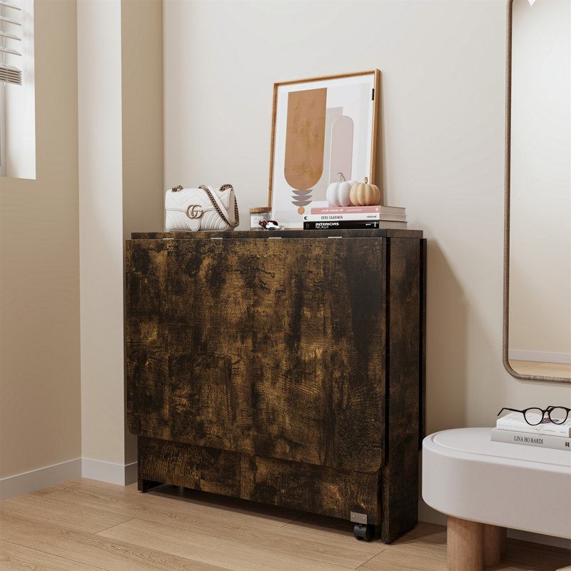 George Oliver Fully Unfolded 51.18 Foldable Table Solid/Manufactured ...