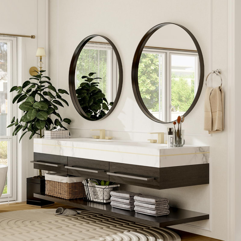 Latitude Run® 30 Inch Round Bathroom Mirror | Wayfair