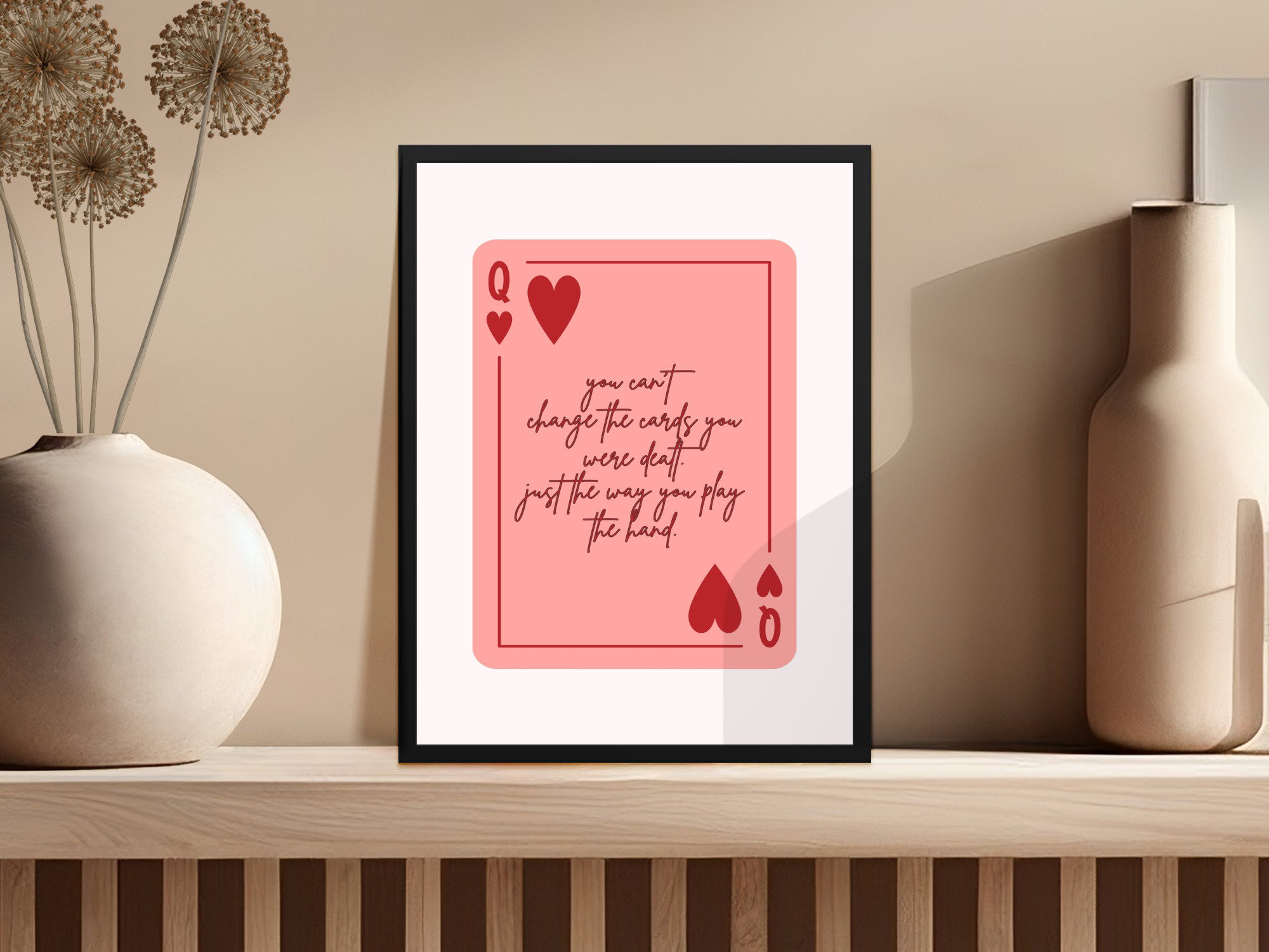 Brayden Studio You Can't Change Cards Art Print Motivational Framed ...