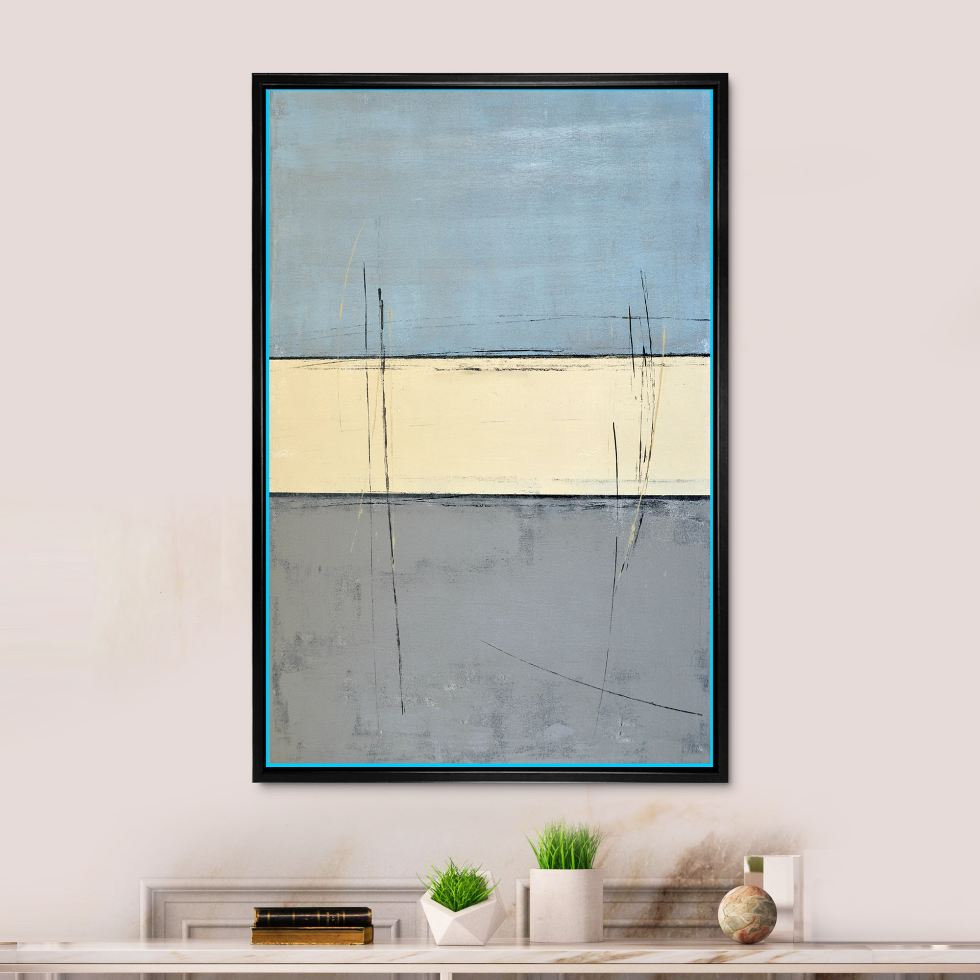 Wrought Studio Grey And Blue Abstract Art II Gray And Blue Abstract Art ...