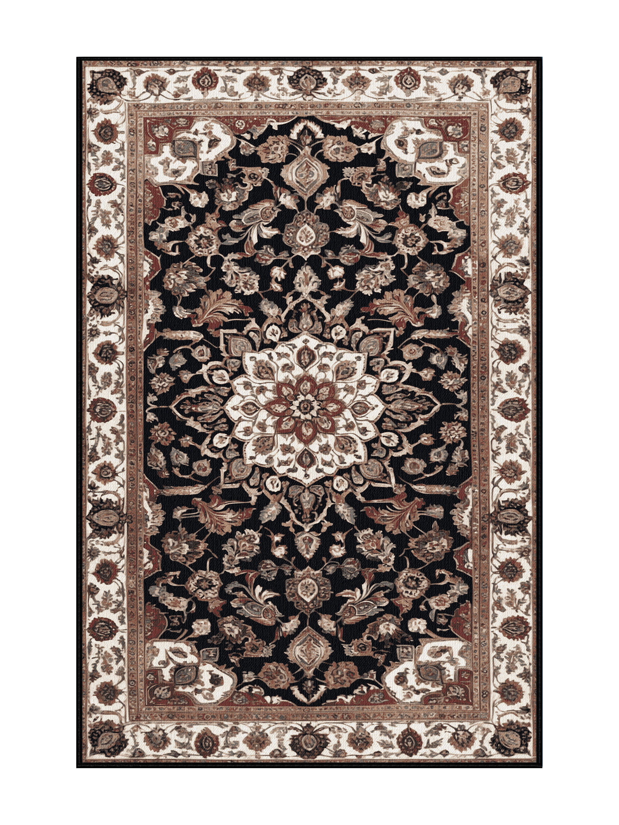 Bungalow Rose Machine Washable Persian Brown Area Rug | Wayfair
